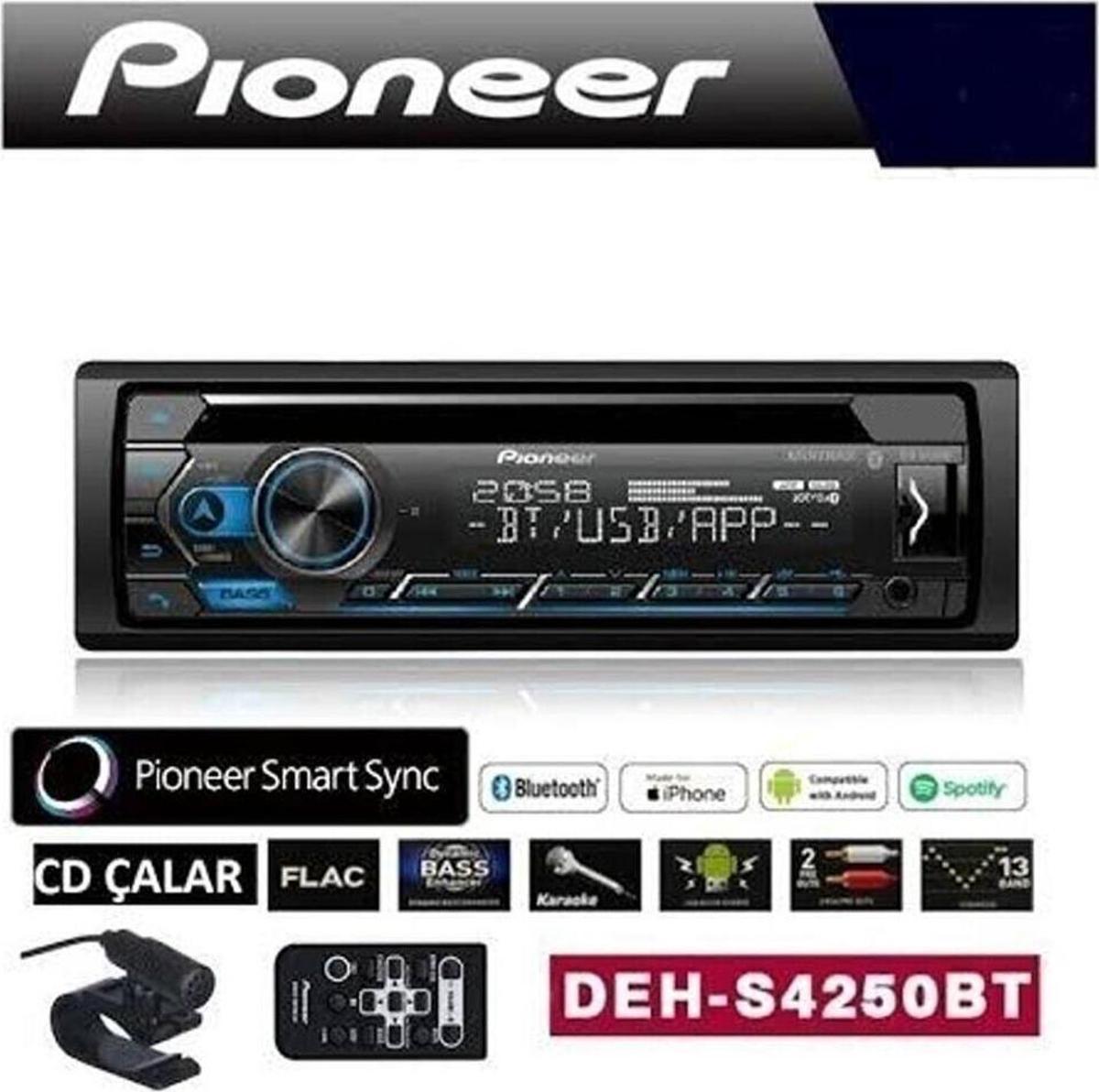 Pıonner Pioneer Pıoneer Deh-S4250Bt Usb*Bluetooth Lu Cdli Oto Teyp 4 X ...