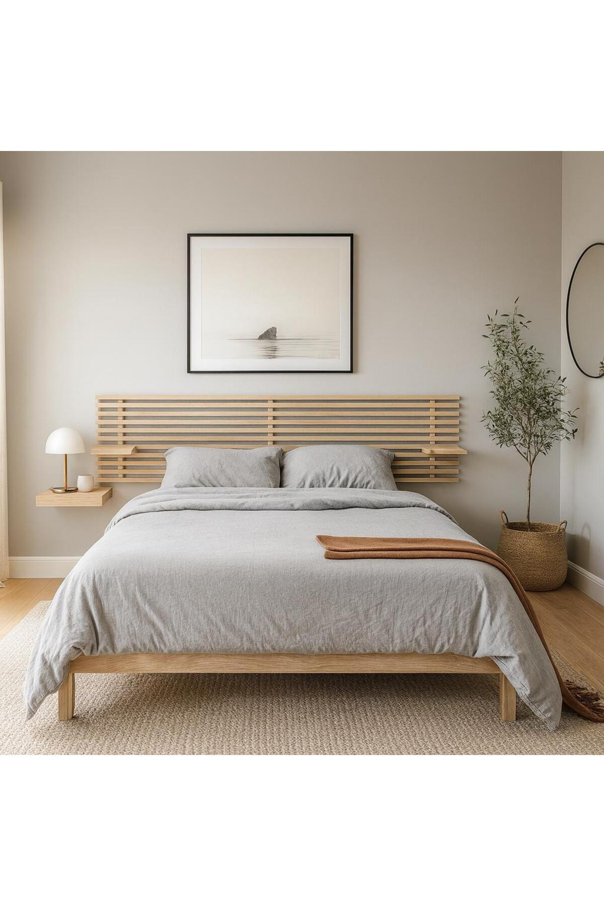 Pinoxi 90Cm 2 Adet Raflı Nutaral Masif Ahşap Yatak Başlığı 90Cm X 60 Cm ...