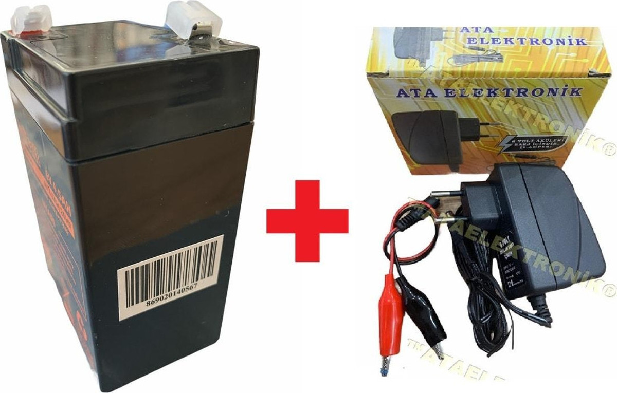 Ata Elektronik Aliş Uyumlu 6 Volt 4 Amper 6v 4ah Oyuncak Araba Aküsü ...