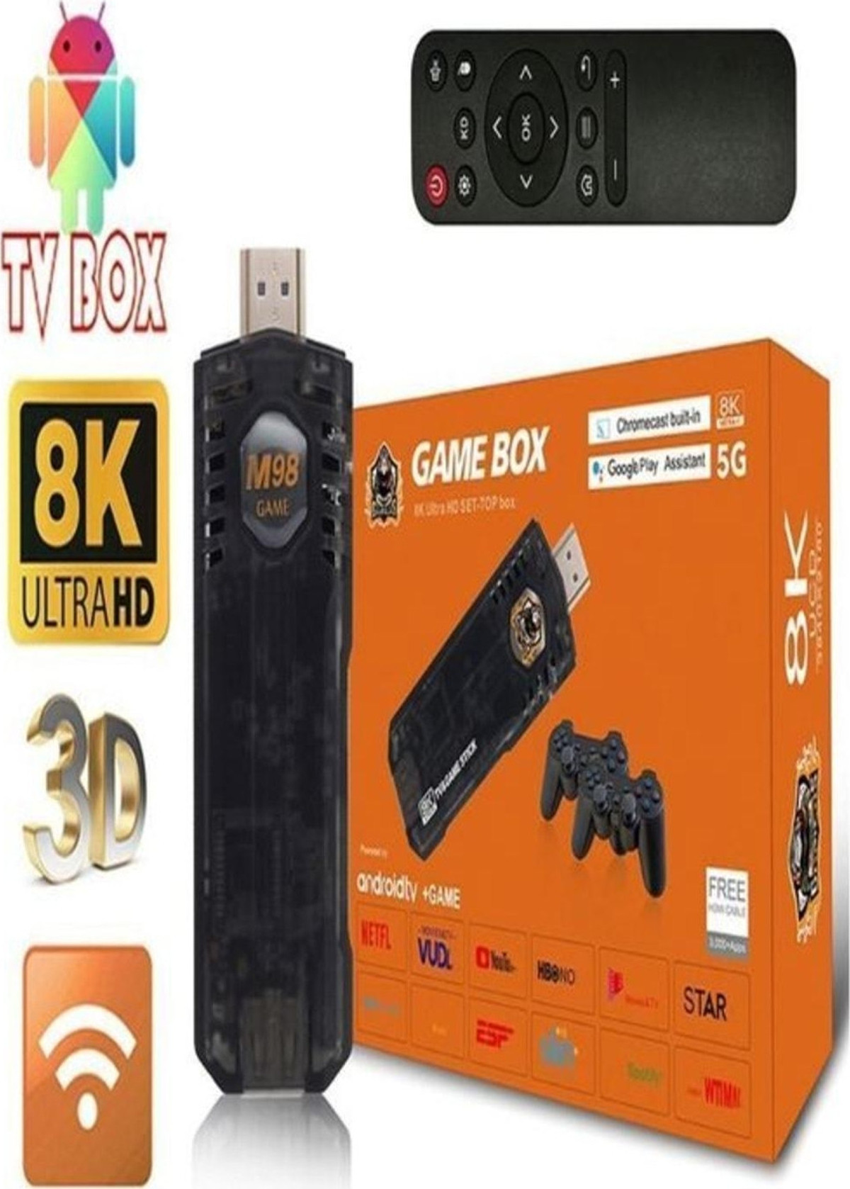 ULTRATEKNO 5g 8k Ultra Hd 64 Gb Tv Box + Game Box Android Tv + Oyun ...