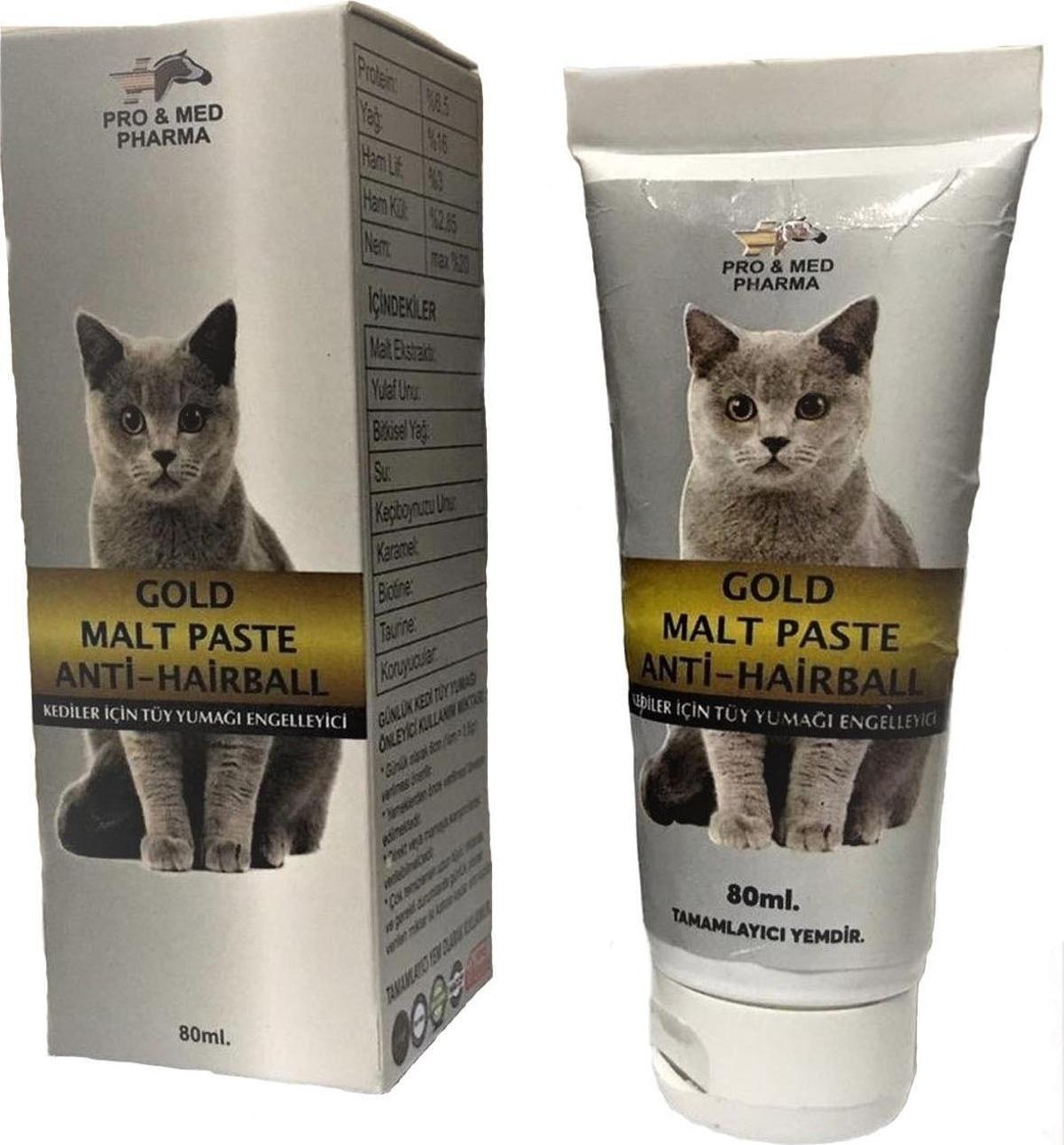 Pro & Med Pharma Cat Gold Malt Paste Anti-Hairball - Kedi Malt Pasta ...