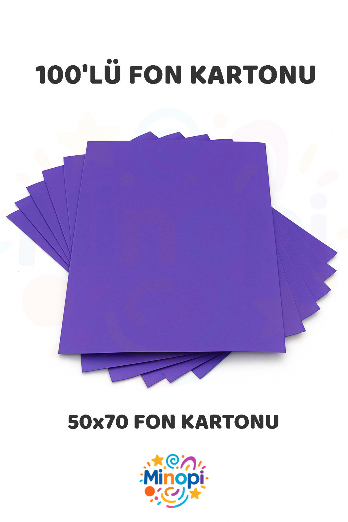 Minopi Mor Fon Kartonu 50X70 Cm 100'Lü Paket Renkli Fon Kartonu Kalın ...