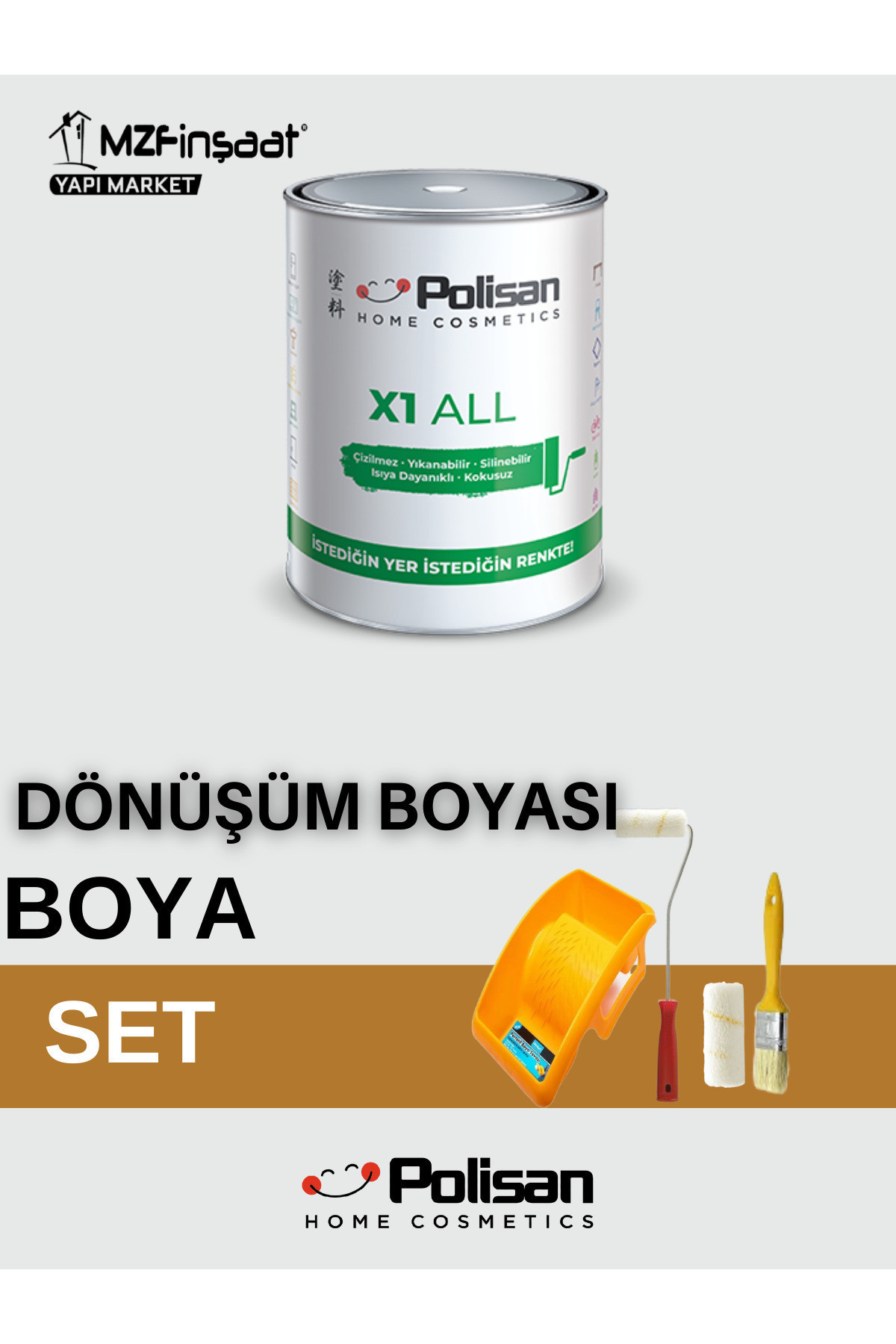 Polisan X1 All Boya Set Yeni Nesil Dönüşüm Boyası Beyaz - Dolap-Fayans ...