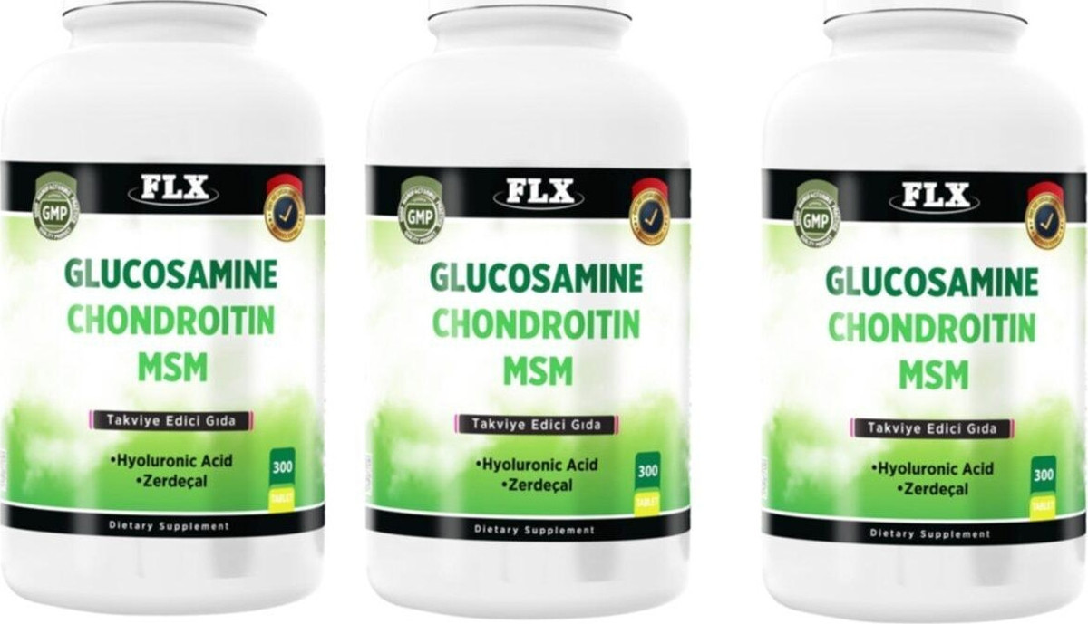 Flx Glucosamine Chondroitin Msm Hyaluronic Acid Zerdeçal 300 Tablet X 3 ...