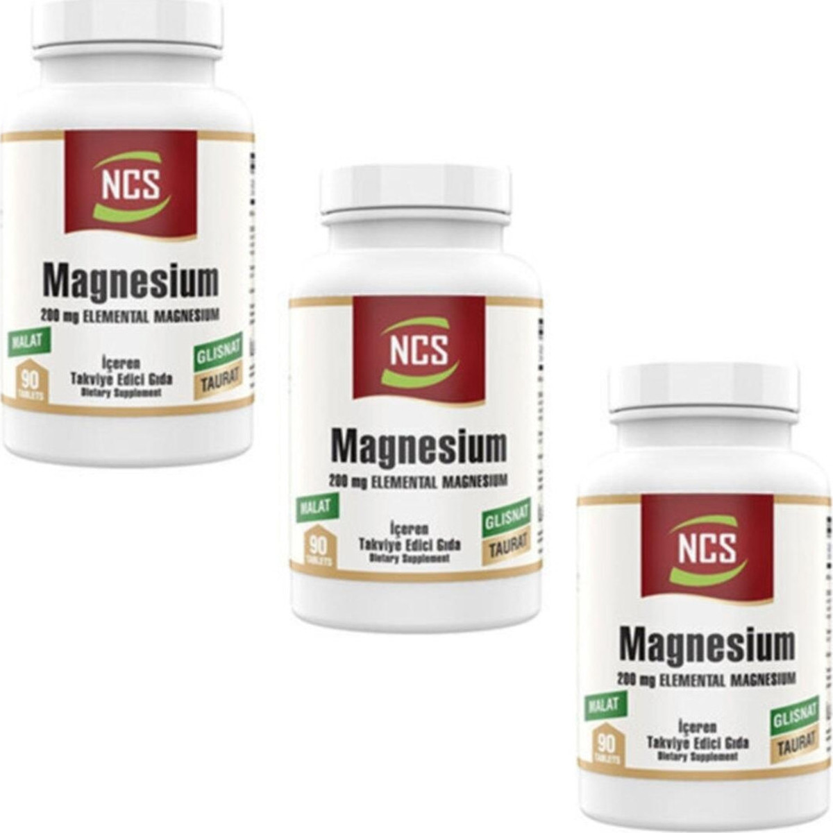 Ncs Magnesium 200 Mg Malat Taurat Glisinat 90 Tablet 3 Kutu - idefix