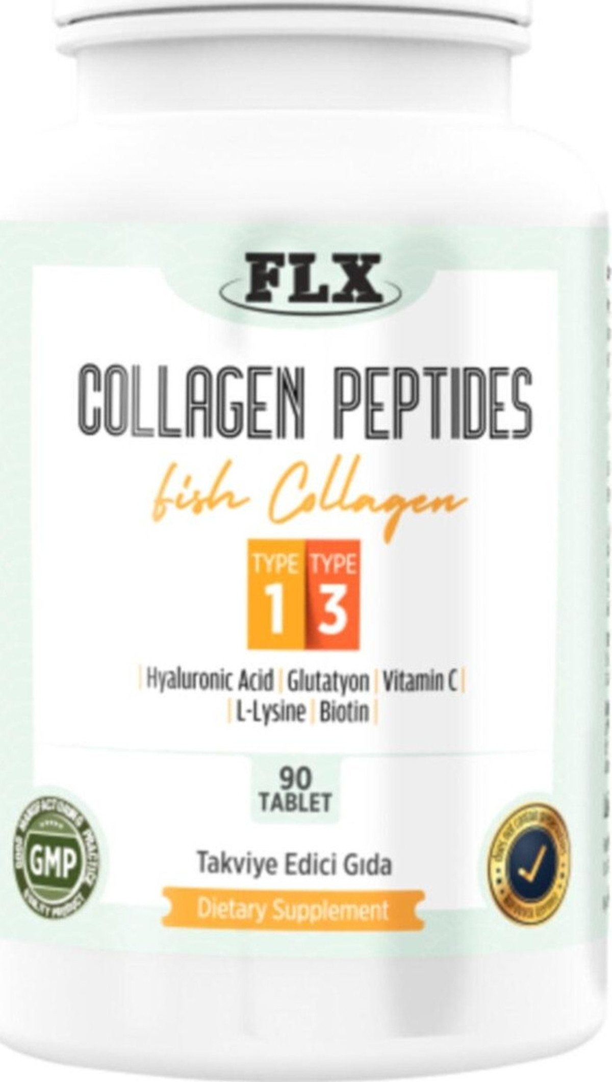 Flx Collagen Kolajen Tip-1-3 Balık Kolajeni Type 1-3- 1000 Mg 90 Tablet ...