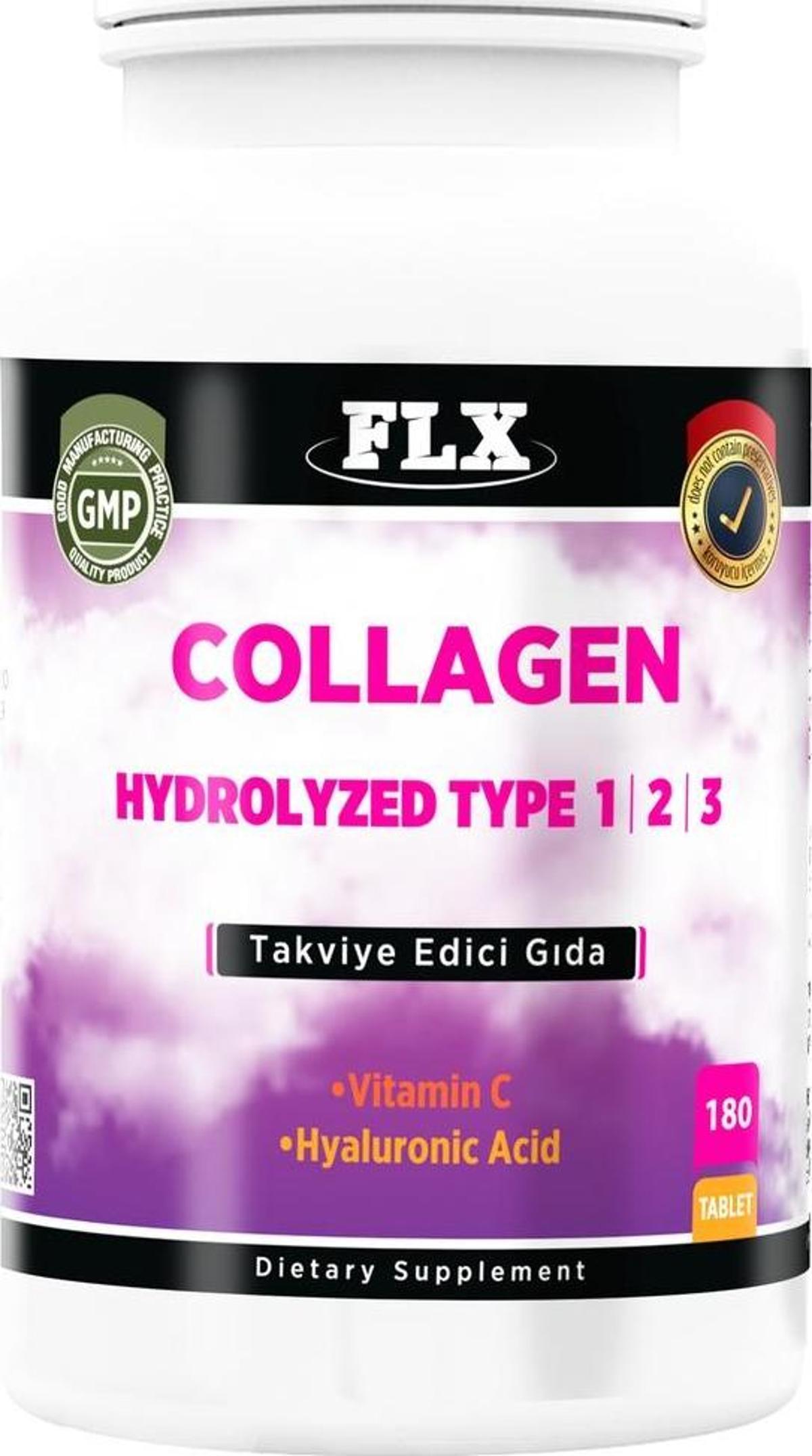 Flx Vitamin Collagen Kolajen Tip-1-2-3 Hyoluronic Asit Vitamin C 180 ...