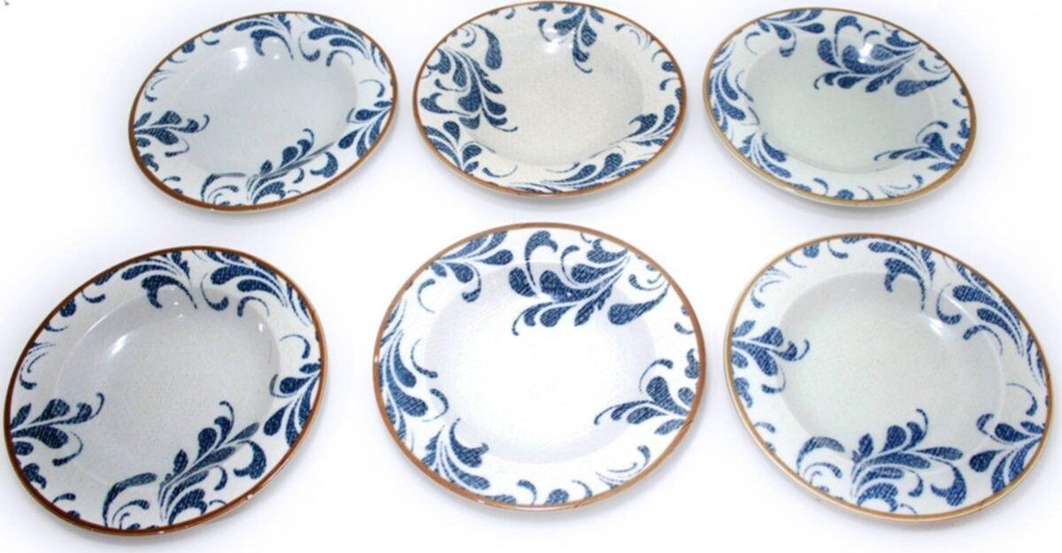 Porland Liny Yemek Tabağı Seti 22cm 6'lı - idefix