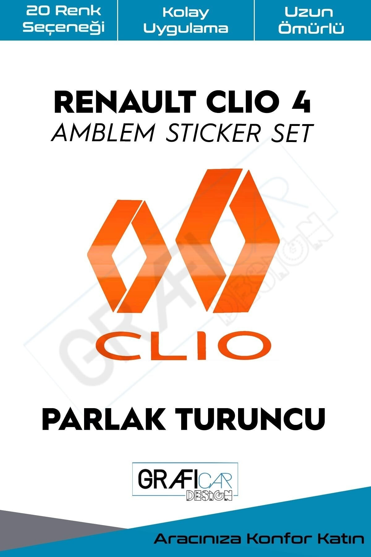 Graficar Renault Clio 4 Amblem Kaplama Sticker Set - idefix