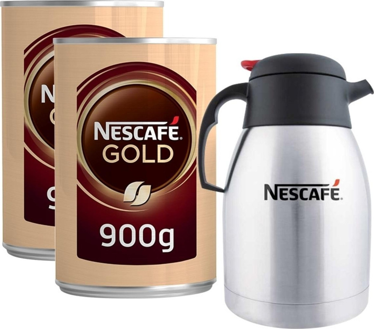 Nescafe Gold Kahve 900 gr 2'li Teneke Kutu + Termos 1,5 lt - idefix
