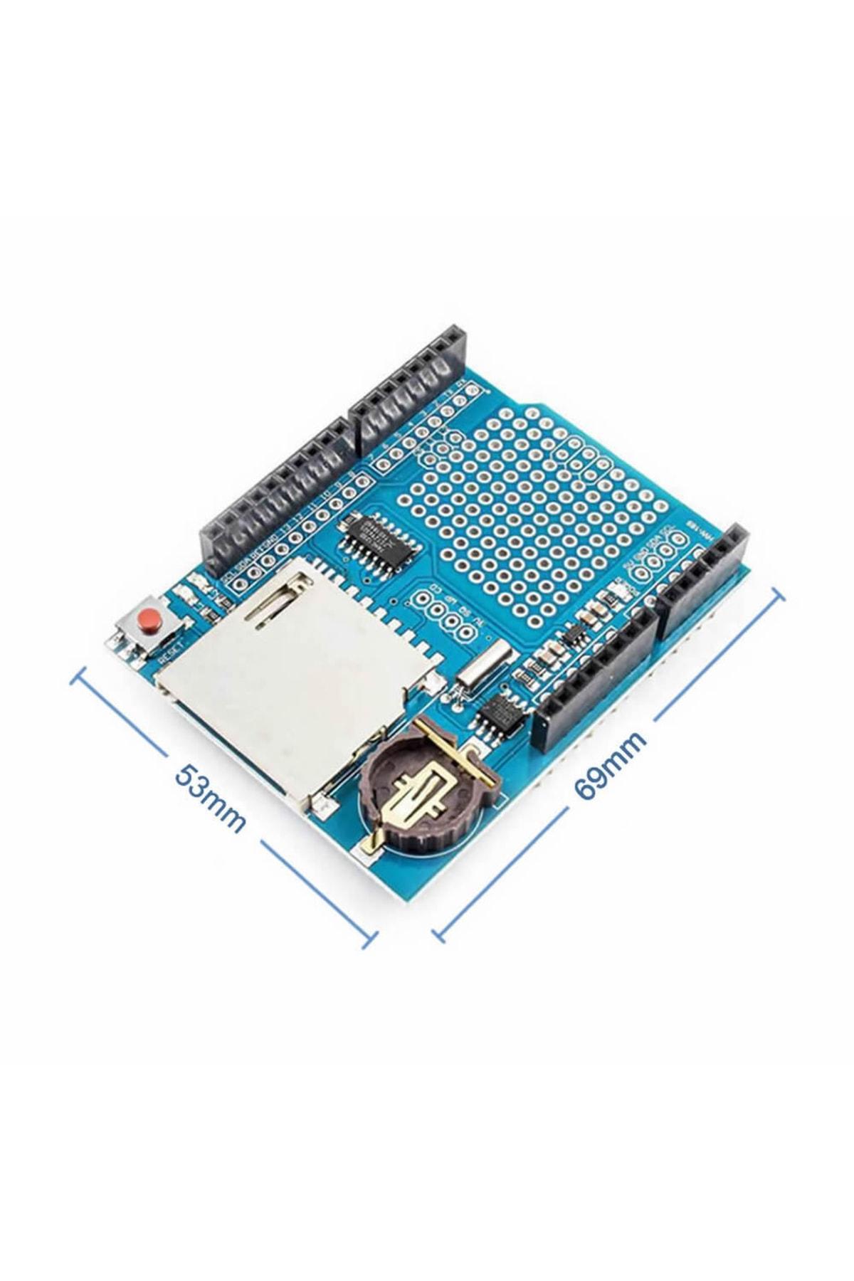 Devremarkt Arduino Sd Kart Rtc Saat Data Kayıt Logger Shield Ds1307 2X Led Prototip Pcb Alanı ...