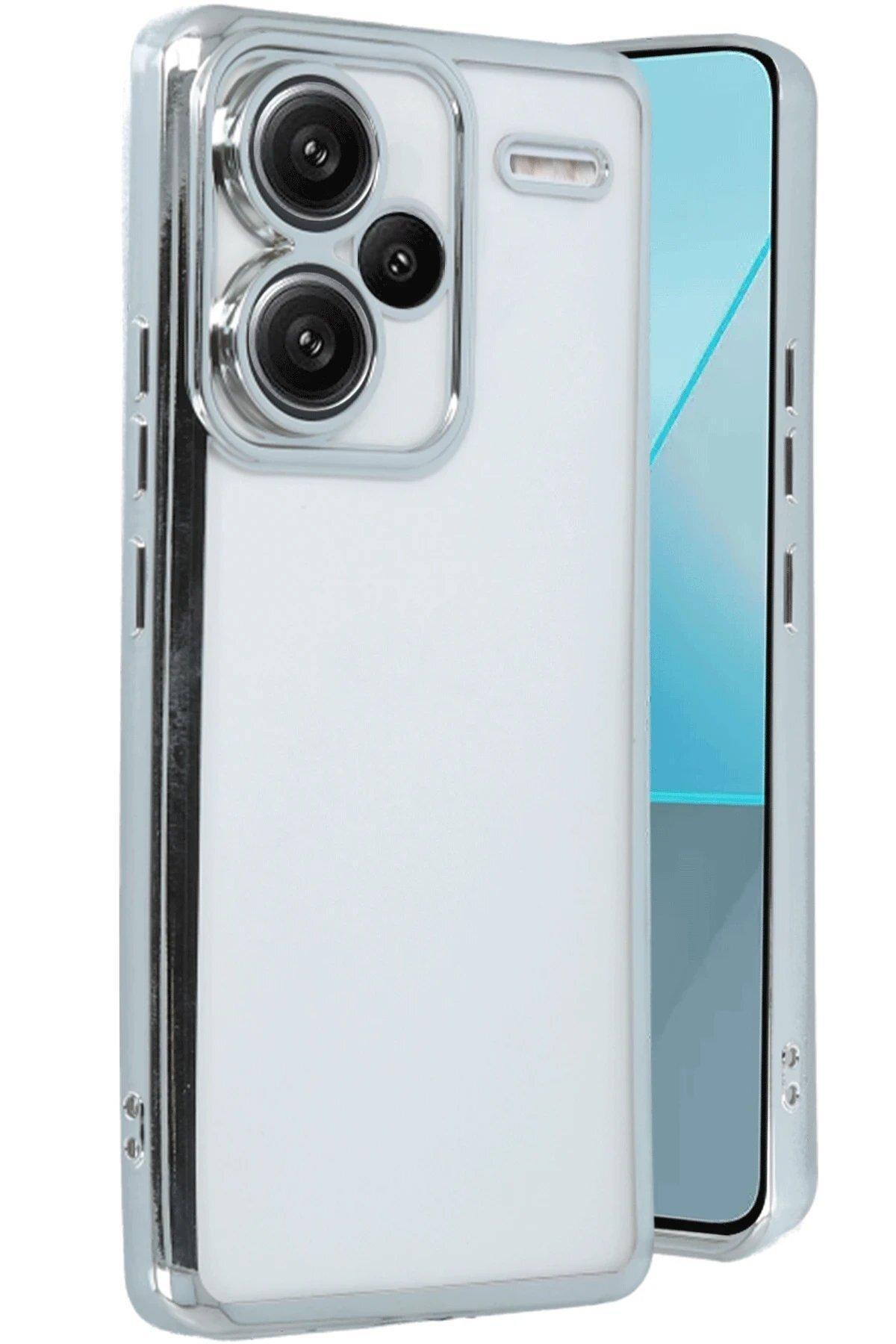 OMR02 Xiaomi Redmi Note 13 Pro Plus Kılıf Lensli Silikon - Gümüş - idefix