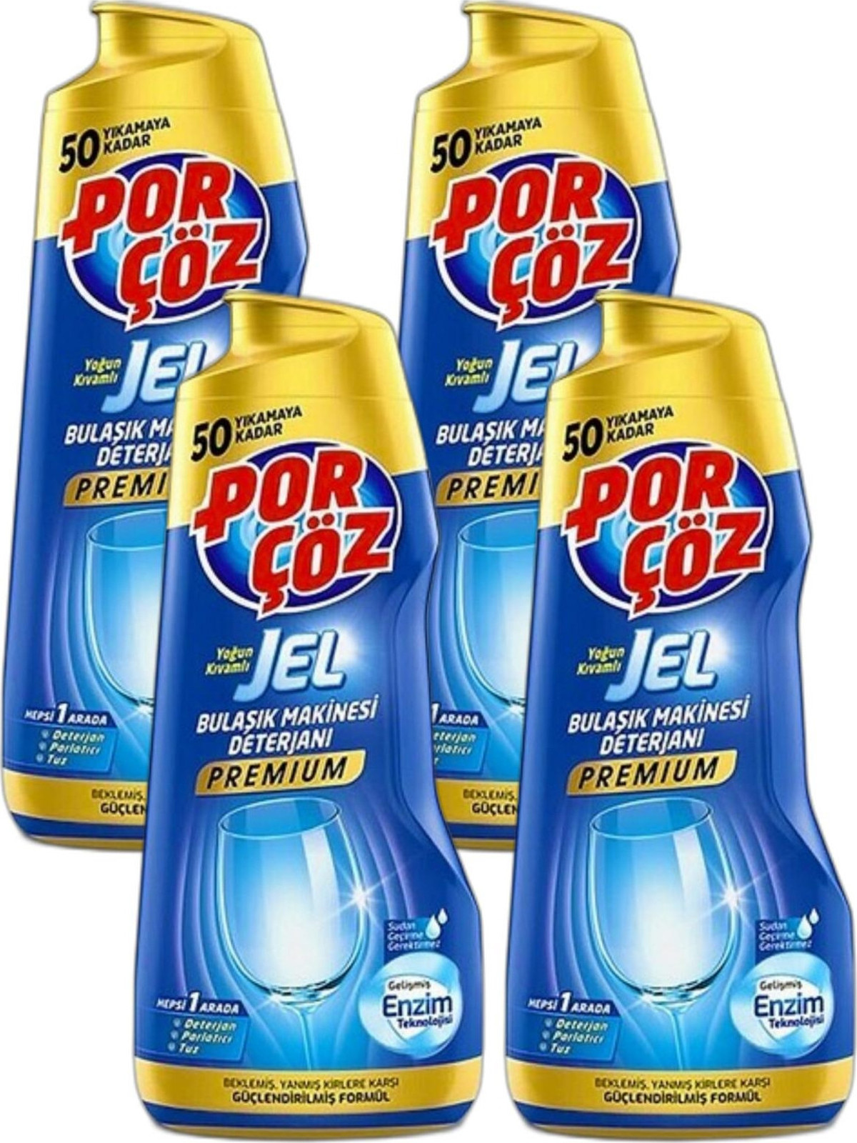 Porçöz Premium Bulaşık Makinesi Deterjanı Jel 900 ml x 4 Adet - idefix
