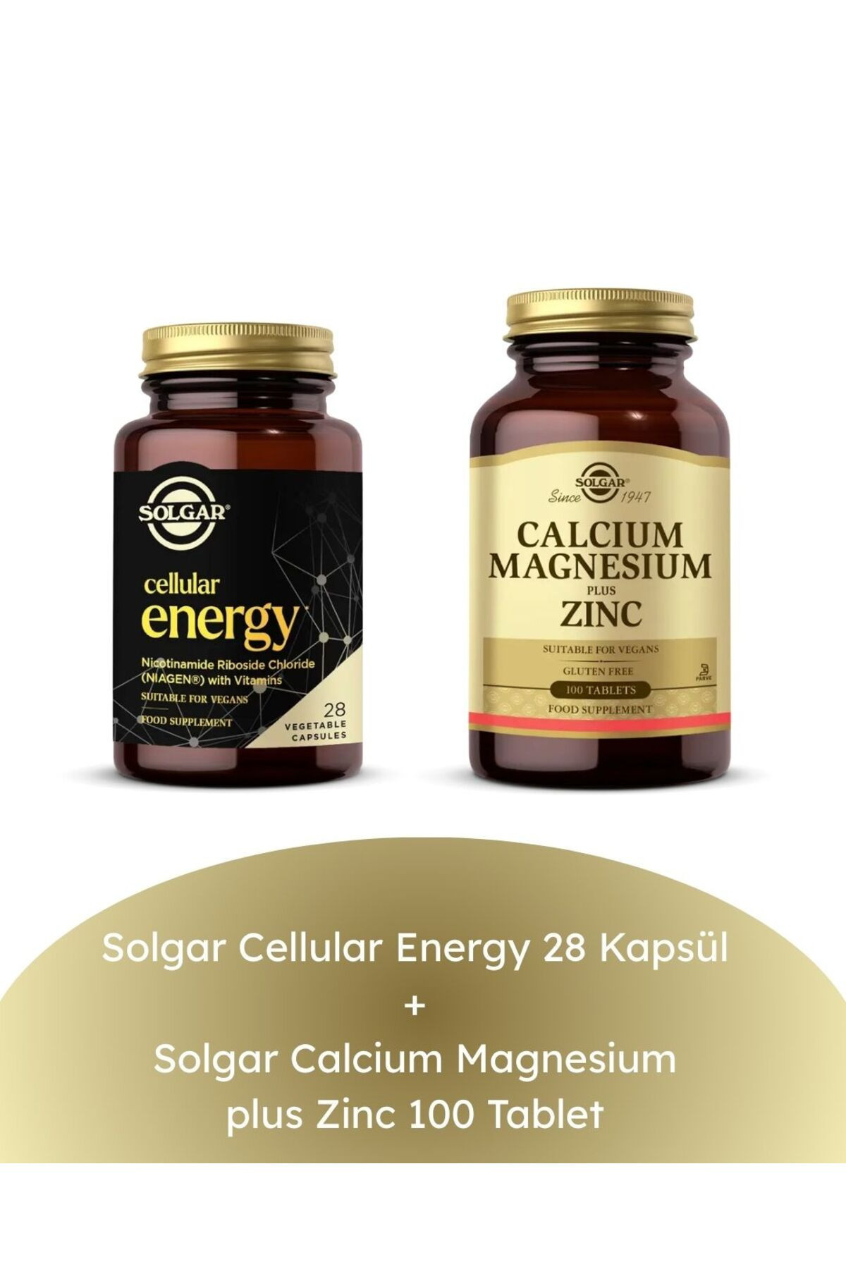 Solgar Cellular Energy 28 Kapsül + Calcium Magnesium plus Zinc 100 ...