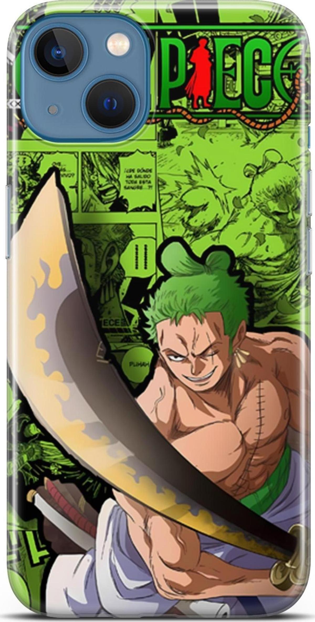 Apple iPhone 13 için Anime 10 Baskılı Telefon Kabı One Piece Zoro - idefix