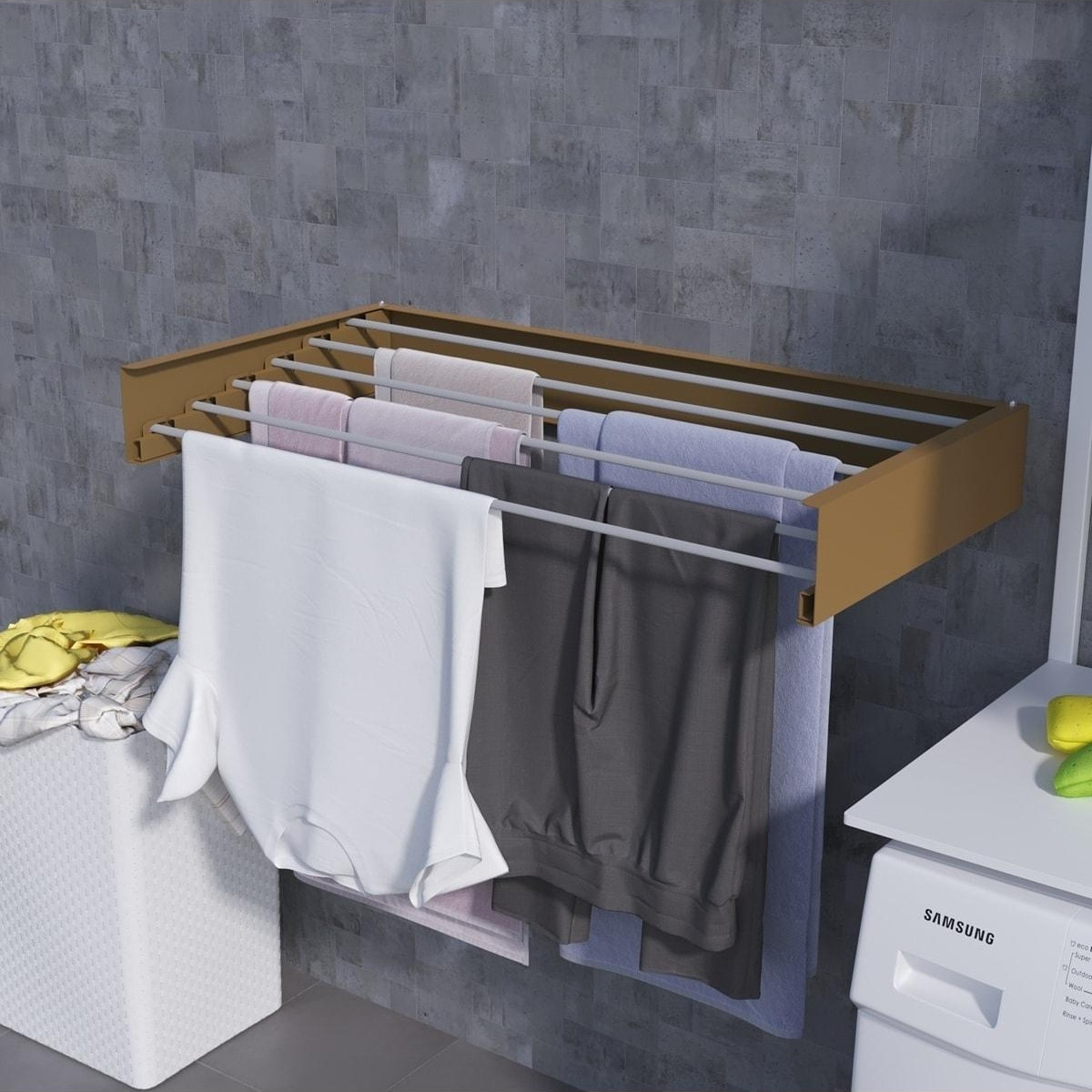 Ayz Design Kurutmalık Çamaşır Askısı - Duvara Monte, Katlanabilir ...