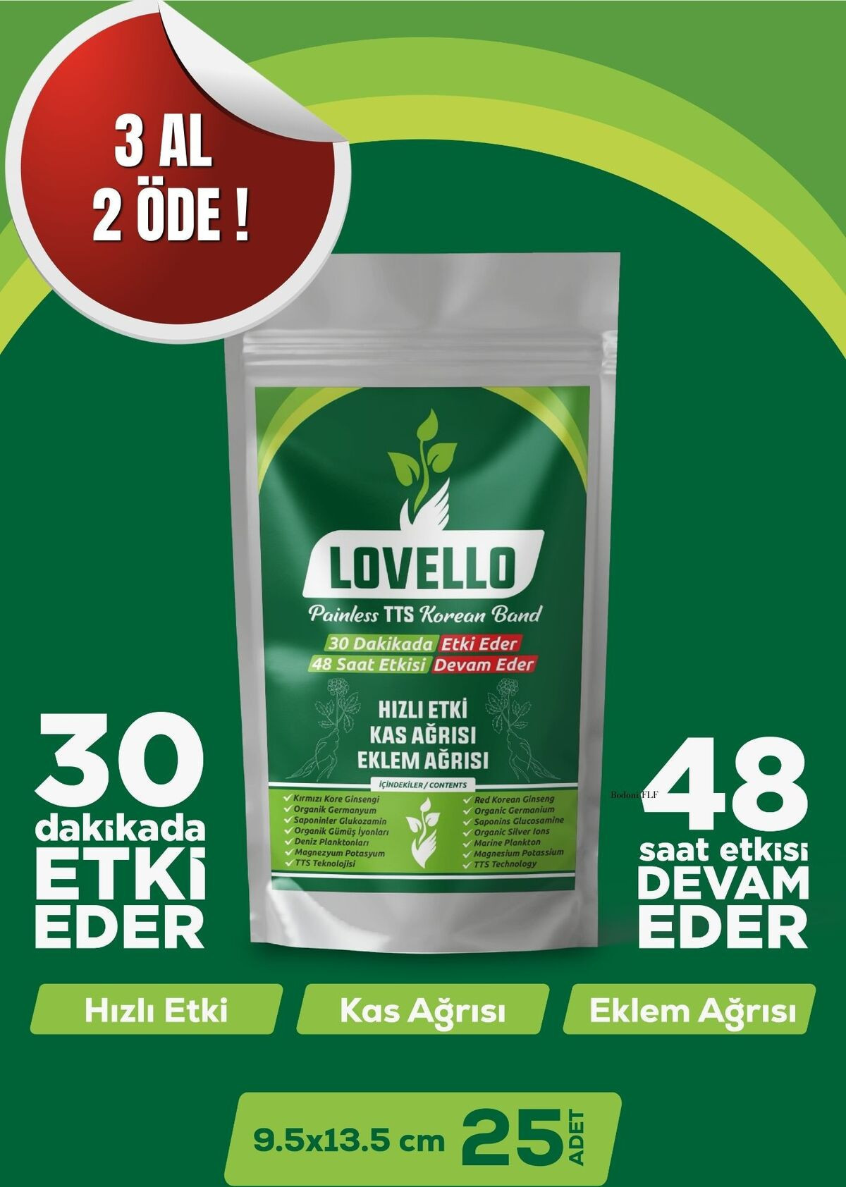 Lovello Kinesio Korea PaınlessGinseng Bandı Kas ve Eklem Isıtıcı ...