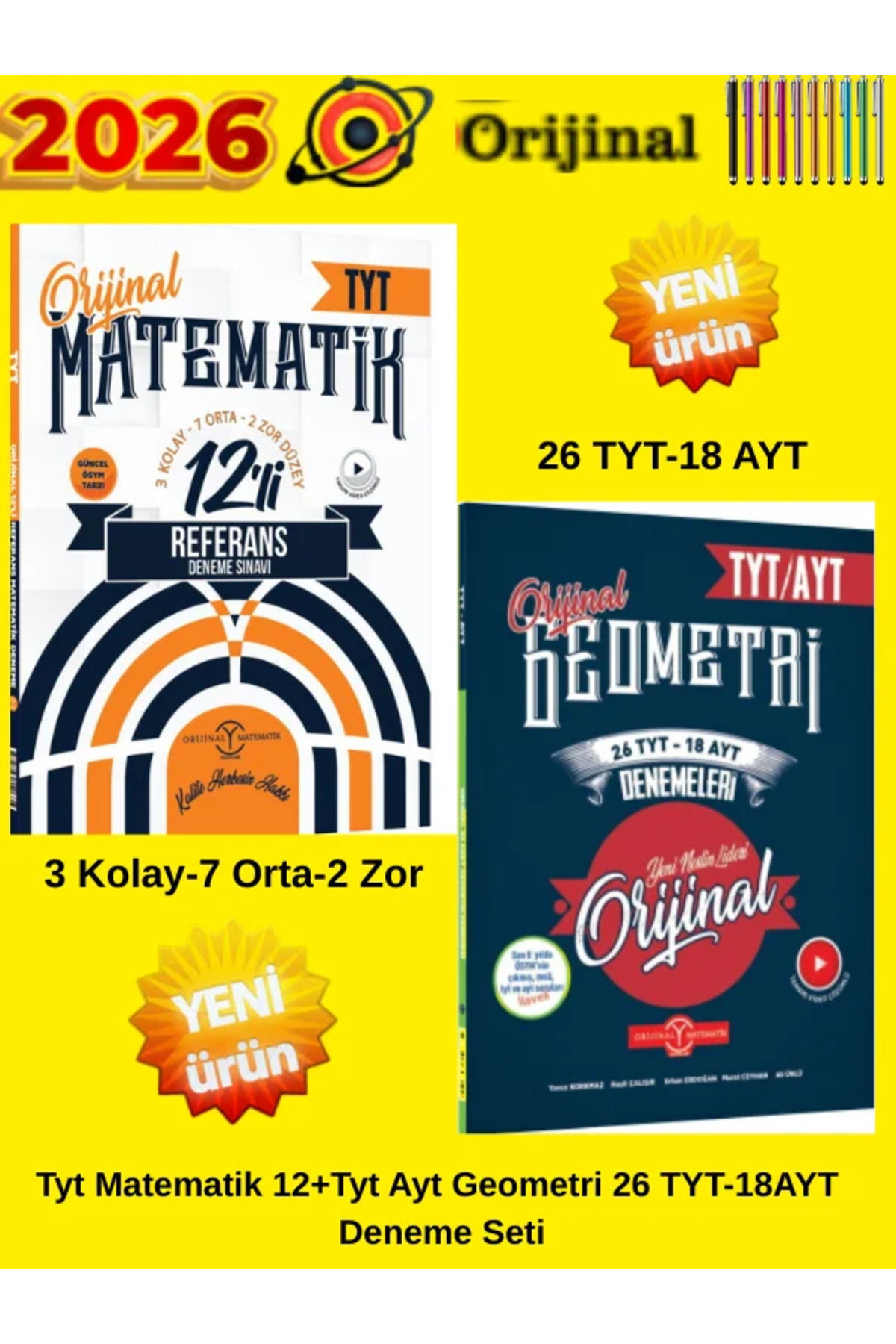 Orijinal Yayınları 2026 Tyt -Tyt Ayt Süper 2 Li 2026 Matematik Geometri ...