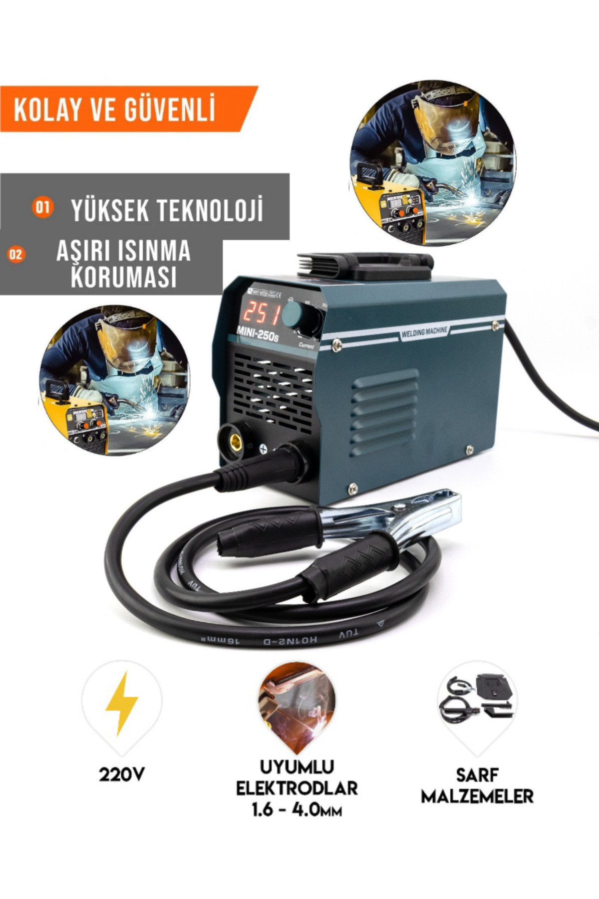 Branzeg Inverter 250 Amper Dijital Göstergeli Profesyonel Kaynak ...