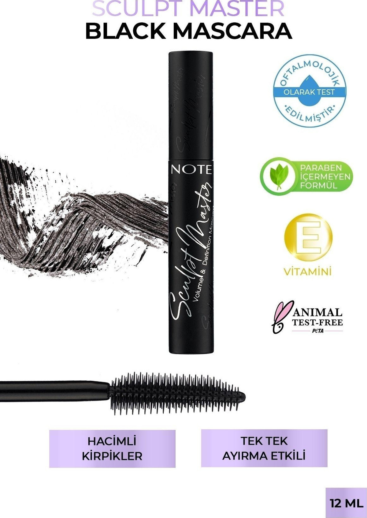Note Sculpt Master Maskara Extra Black Tek Tek Ayırma Etkili - idefix