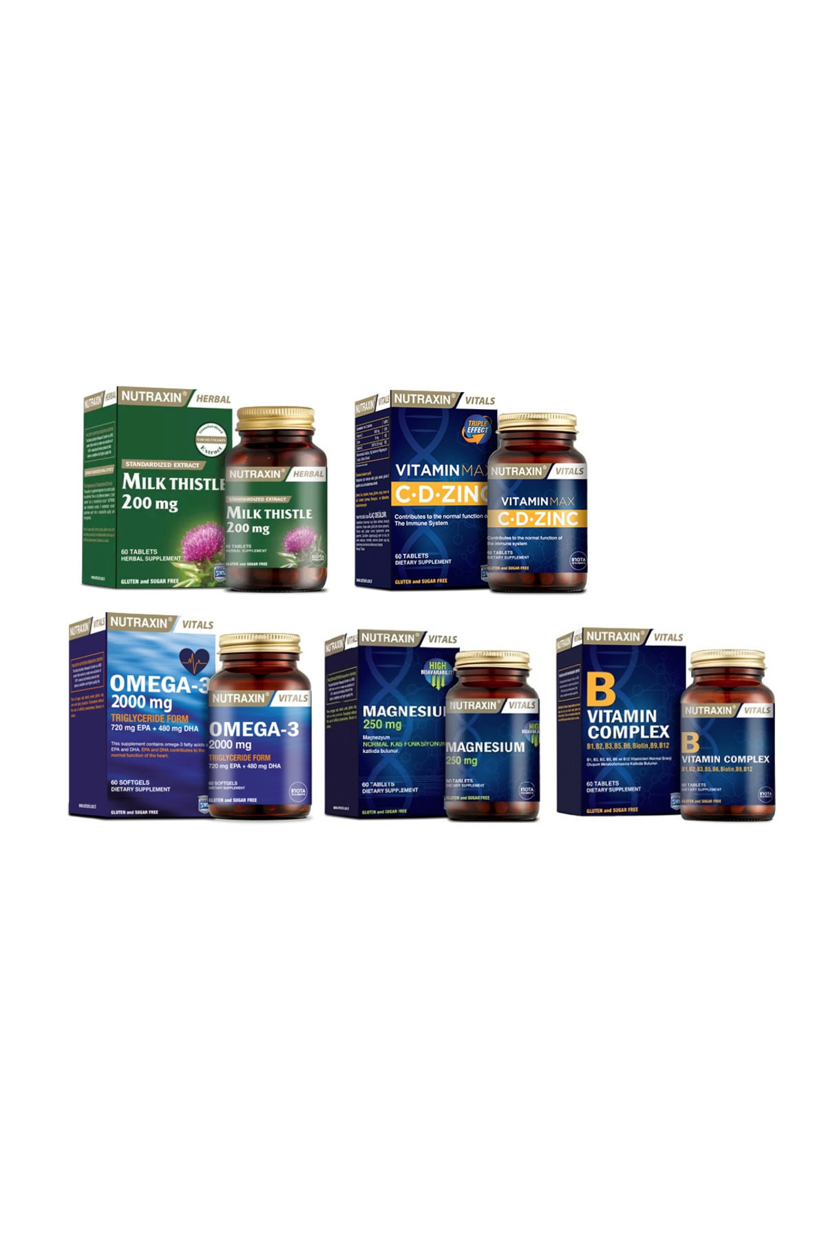 Nutraxin Milk Thistle 60 Tablet+omega 3 Balık Yağı 2000 Mg 60 Kapsül ...