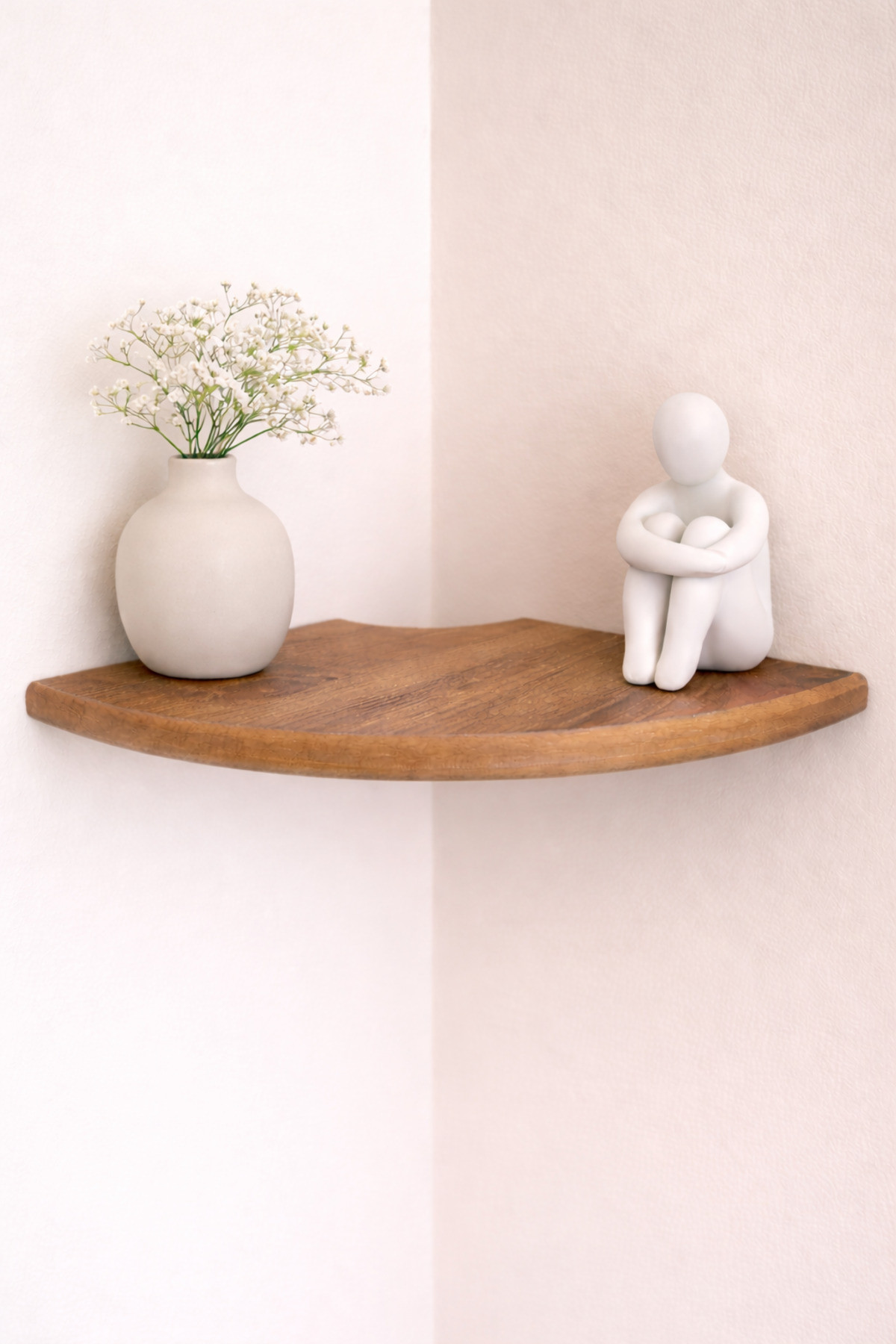 Yuvarlak Köşe Üçgen Duvar Rafı (25 cm) – Salon ve Oturma Odaları İçin ...
