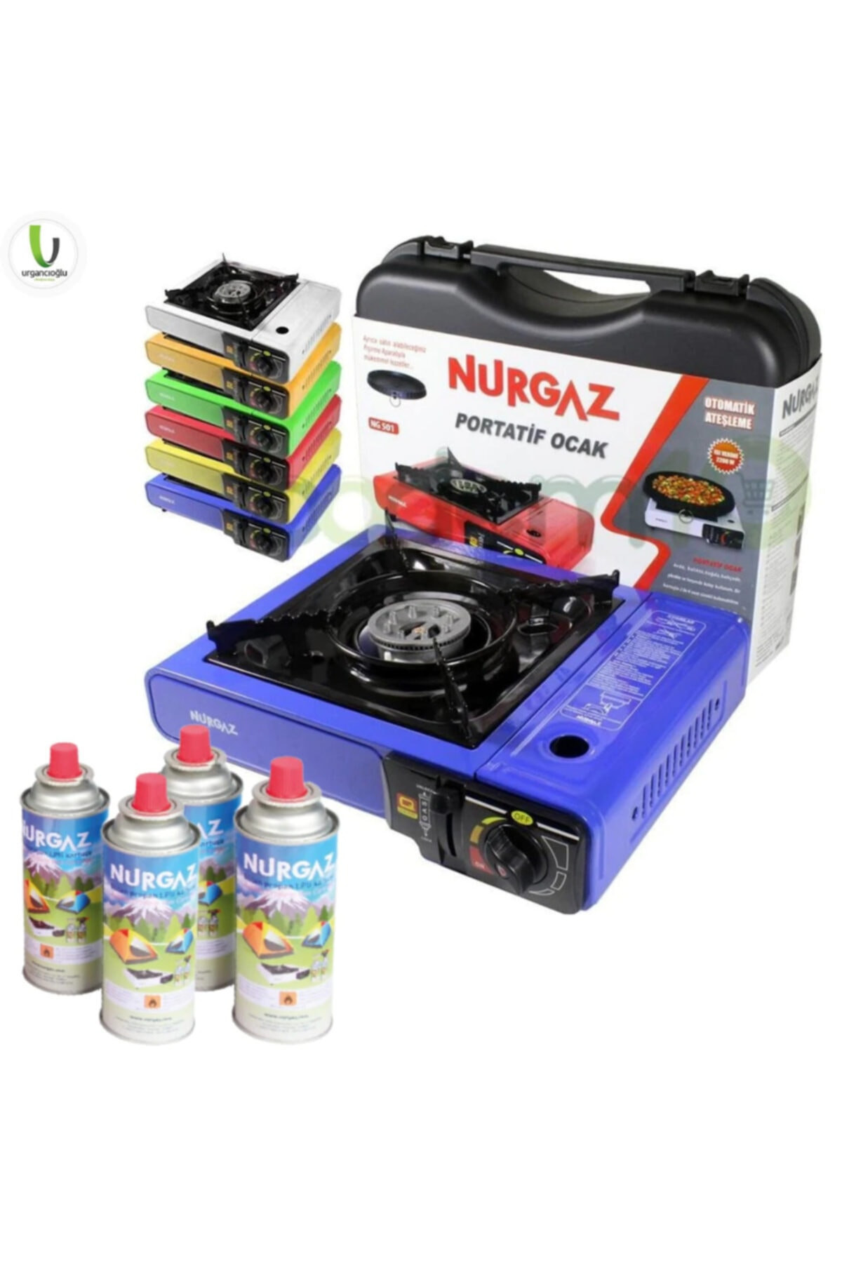 Nurgaz Ng 501 Tekli Portatif Ocak Siyah+ 4 Adet Kartuş - idefix