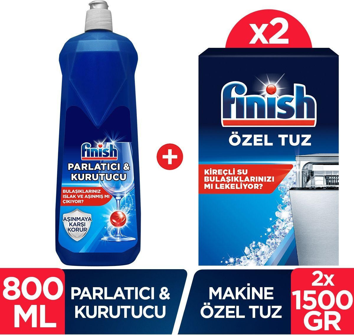 Finish Bulaşık Makinesi Tuzu 3000 G Parlatıcı Ve Kurutucu 800 Ml - idefix