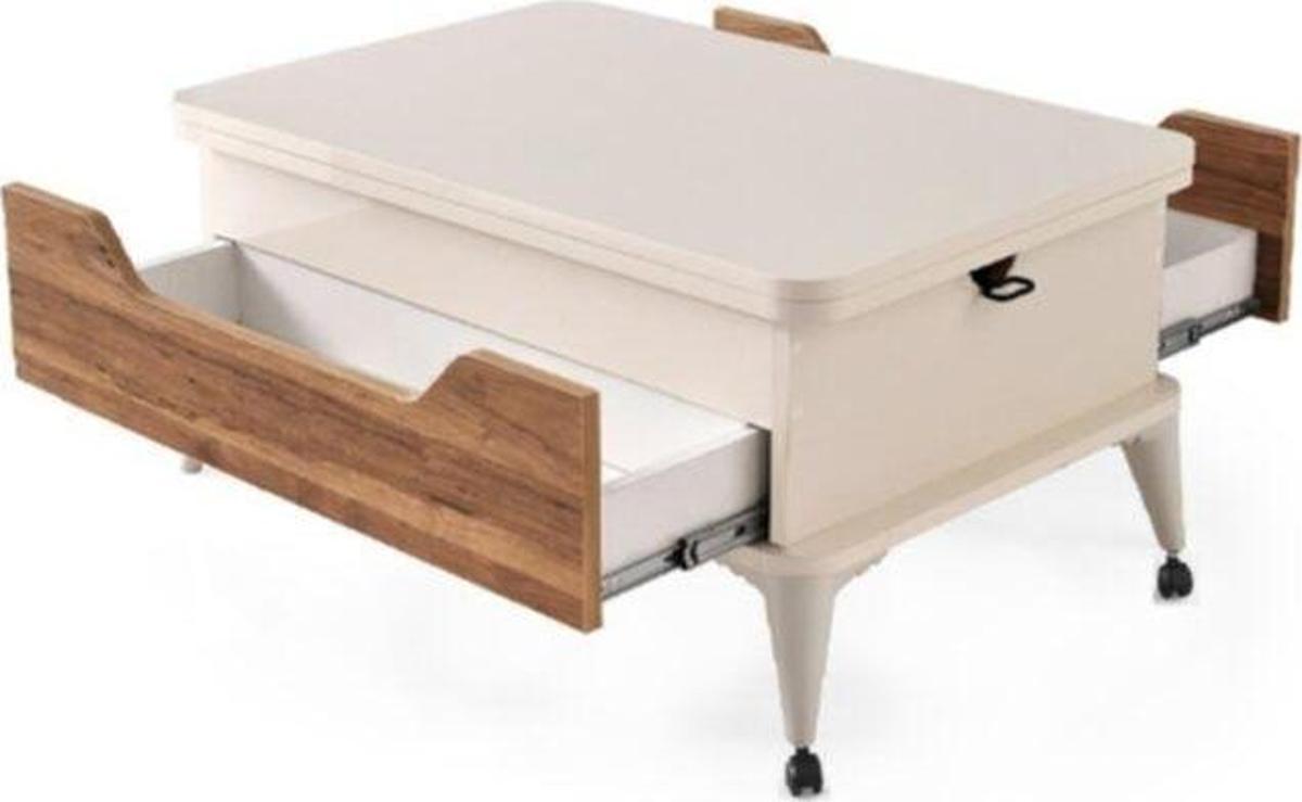 Zerenland 1299 Tekerlekli Çift Çekmeceli Akıllı Sehpa, Sihirli Sehpa ...