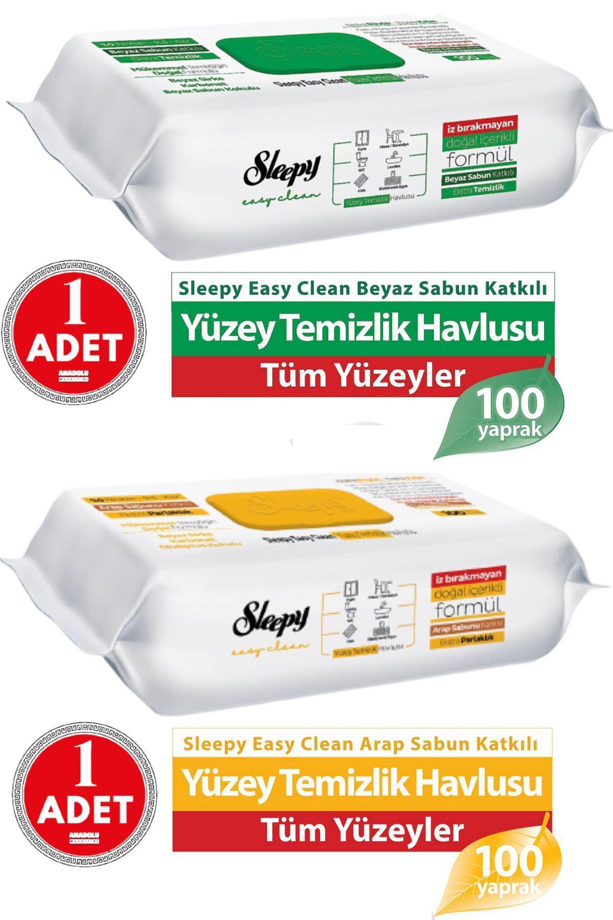 Easy Clean Yüzey Temizlik Havlusu Beyaz Sabun Katkılı 1 ADET + Arap Sabunu Katkılı 1 ADET - idefix