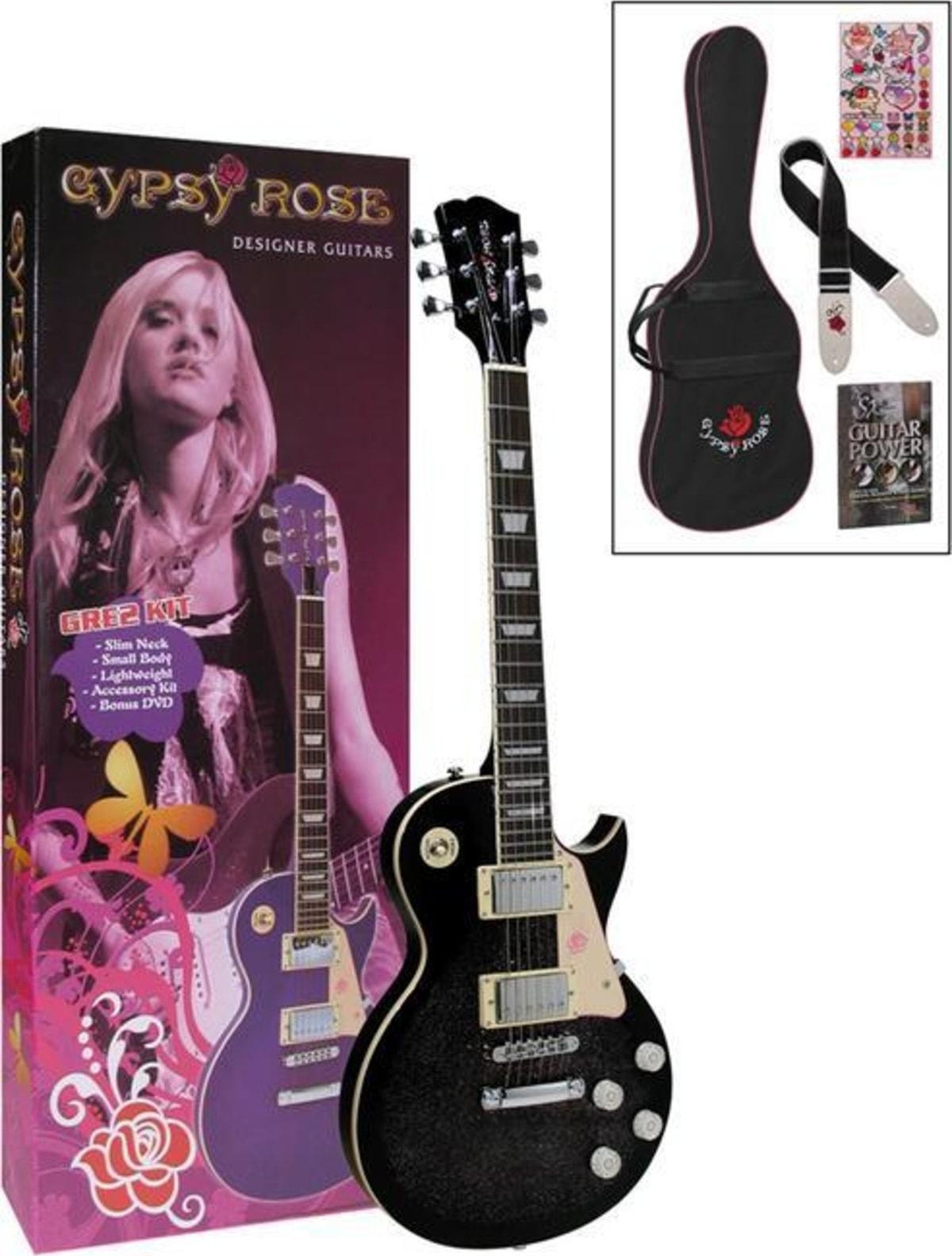 Valencia Elektro Gitar Gypsy Rose Set (Gıgbag, Strap, Stıck - idefix