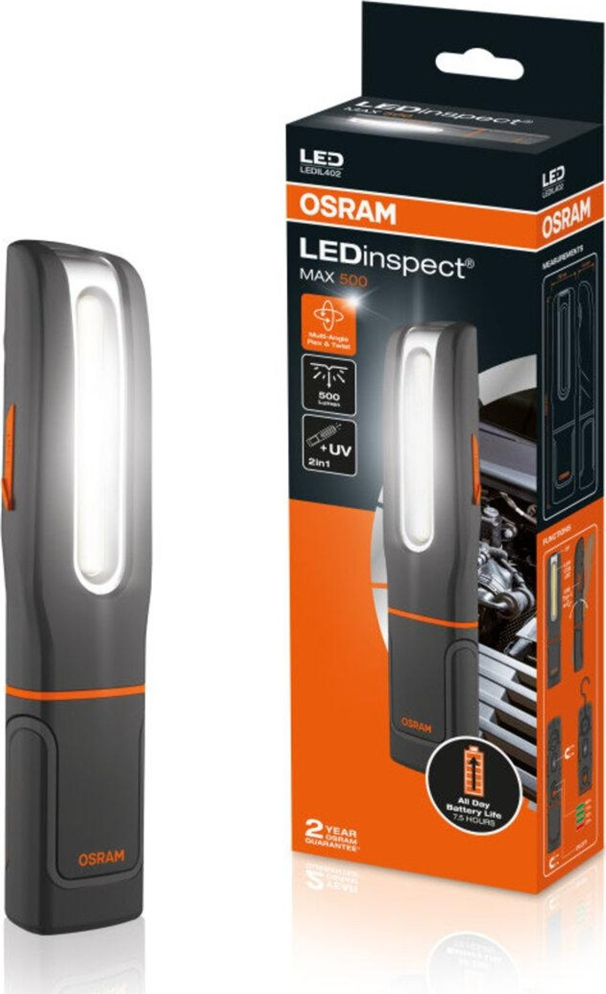 Osram Ledli El Feneri Şarjlı ve UV Lambalı LEDinspect LEDIL402 MAX 500 ...