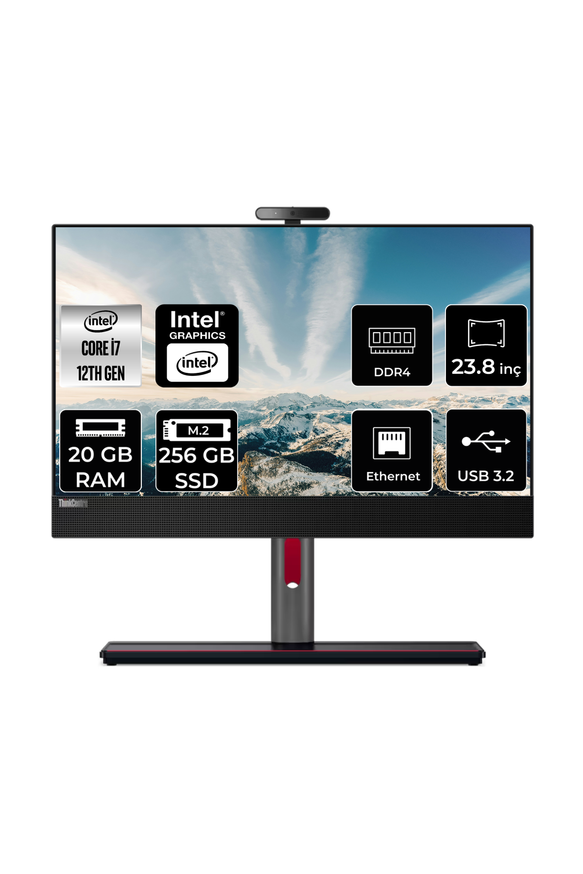 Lenovo THİNKCENTRE M90A GEN3 i7 12700 20 GB RAM 256 GB SSD 23.8" FHD ...