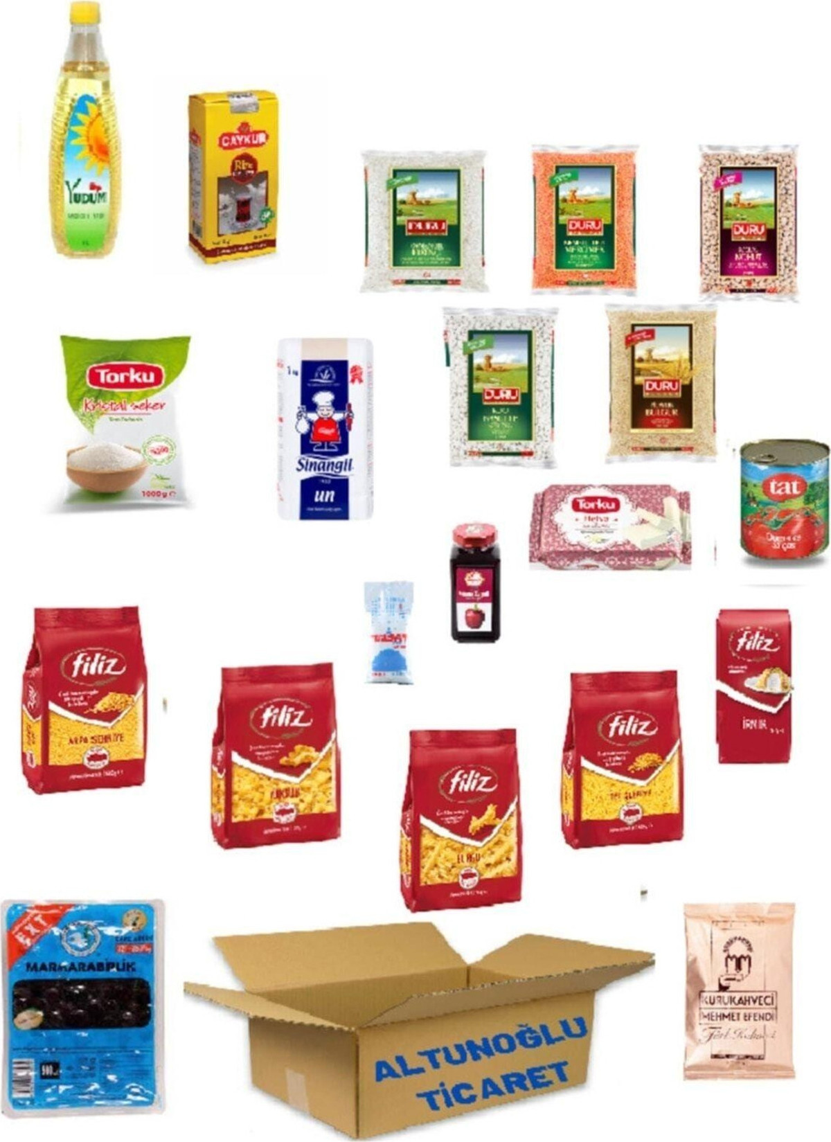 Altunoğlu Yudum Ayçiçek Yağı 1Lt Kumanya Ramazan Paketi Erzak Kolisi 20 ...