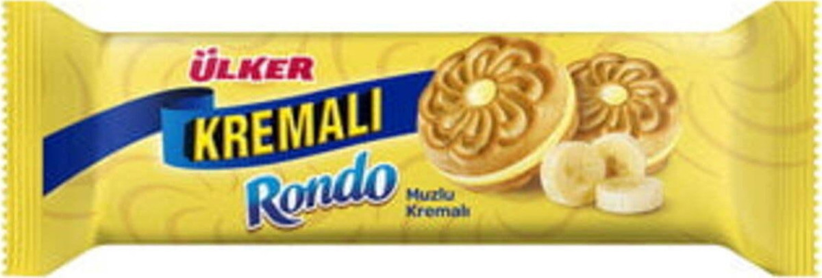 Ülker ( 3 Adet ) Kremalı Rondo Muzlu Bisküvi 61 G - idefix