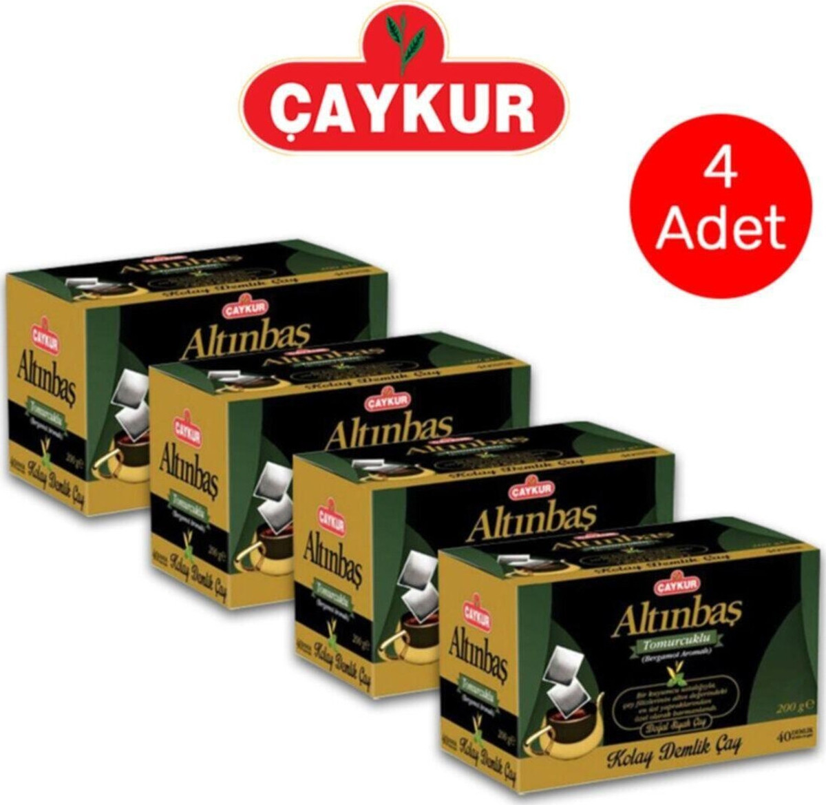 Çaykur Altınbaş Tomurcuklu Siyah Demlik Poşet Çay 40'Lı - 4 Paket - idefix