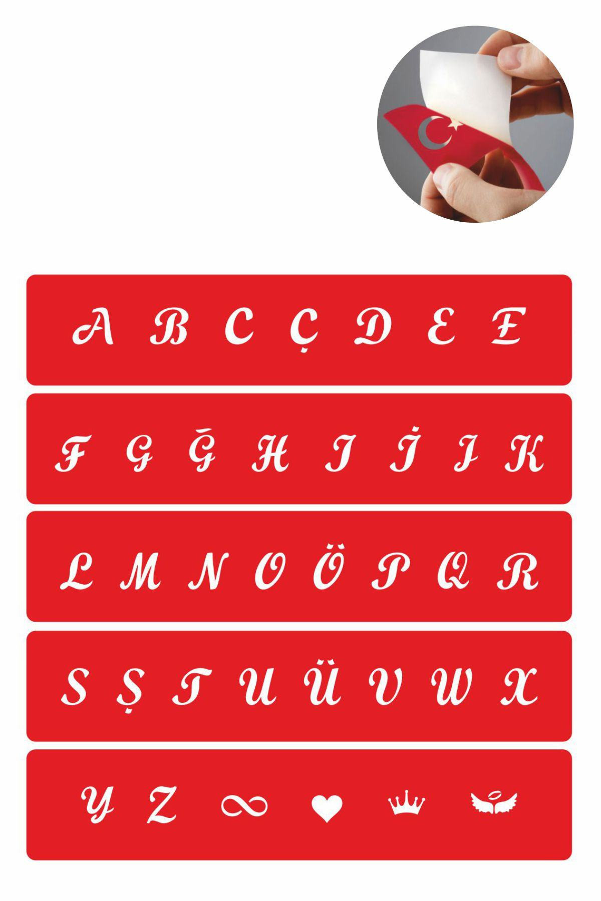 Büyük Boy El Yazısı Harf Bantı Yazı Şablonu - idefix