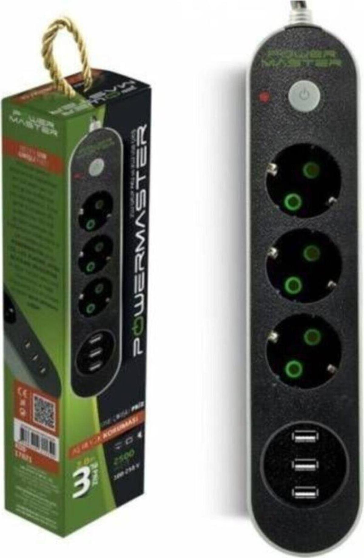 Powermaster Yeni Model 3 Usb Girişli 3'lü Yüksek Akım Koruyucu Çocuk ...