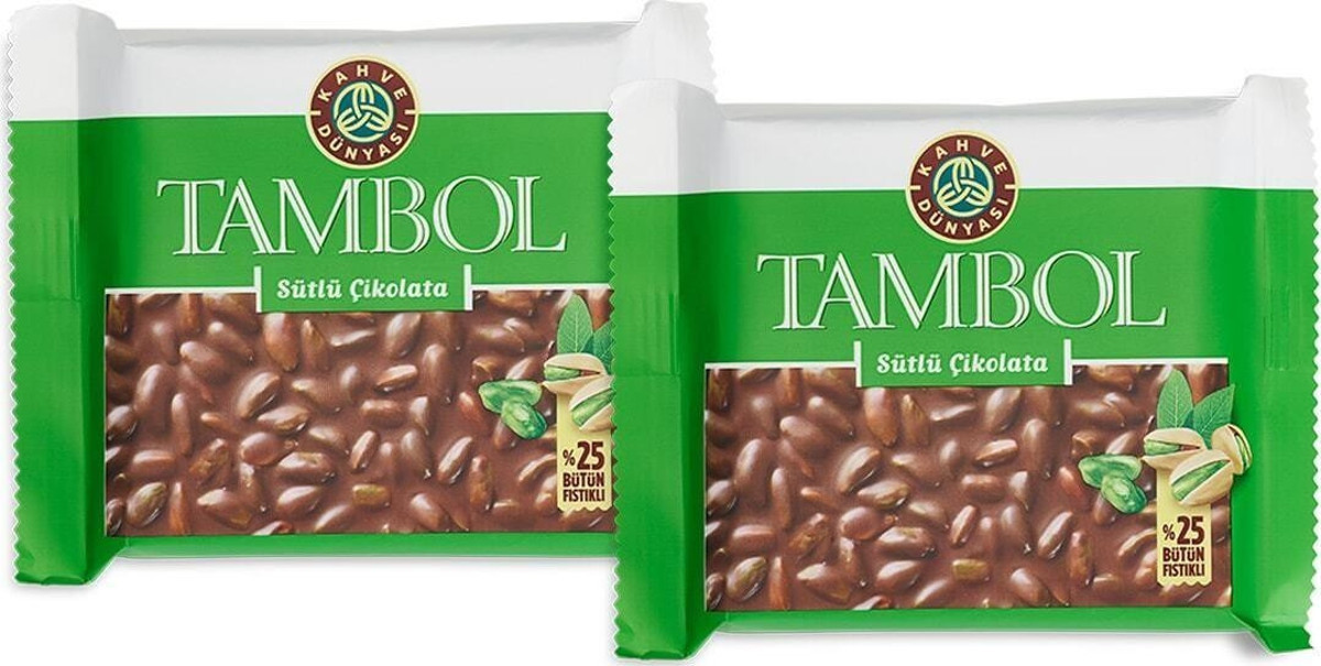 Kahve Dunyasi Tambol Antep Fistikli Cikolata 77 Gr X 2 Adet