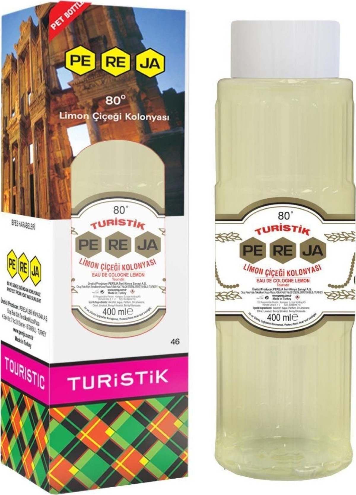 Pereja Limon Çiçeği Kolonyası 400Ml Pet Şişe 80 Derece - idefix