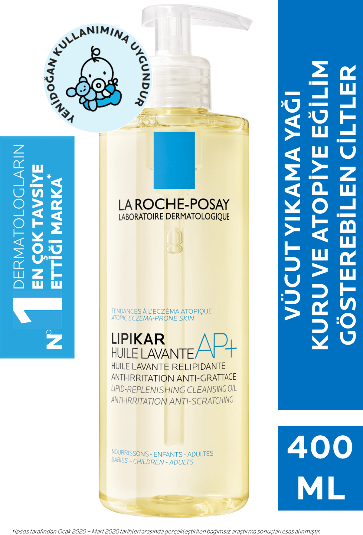 La Roche-Posay Lipikar Cleansing Oil Ap+ 400 ml 3337875656764 - idefix