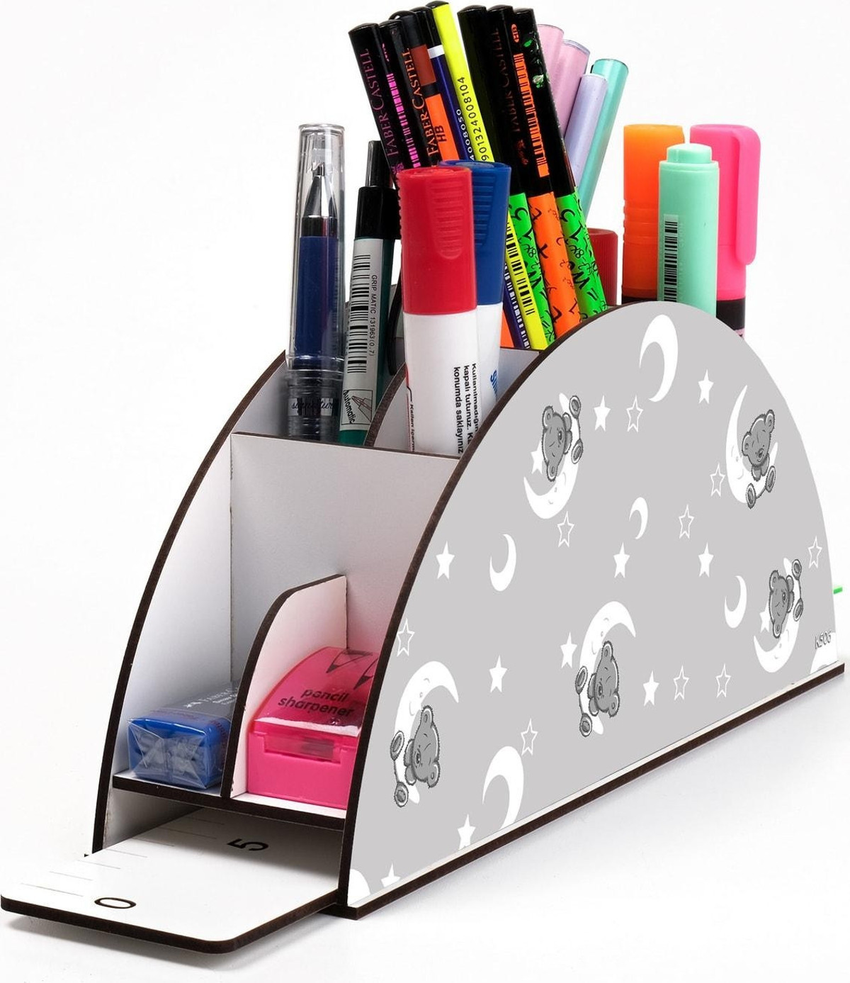 Kututr Ahşap Vip Şirin Hayvanlar Model Gökkuşağı Cetvelli Masaüstü ...