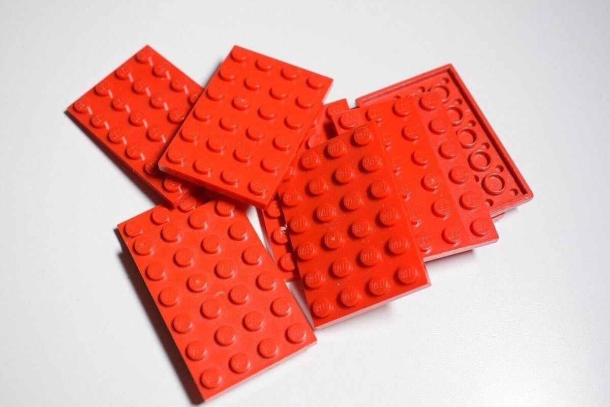 LEGO Orjinal Moc Custom Aksesuar Creator Plate 4 X 6 Düz Tuğla Kırmızı ...