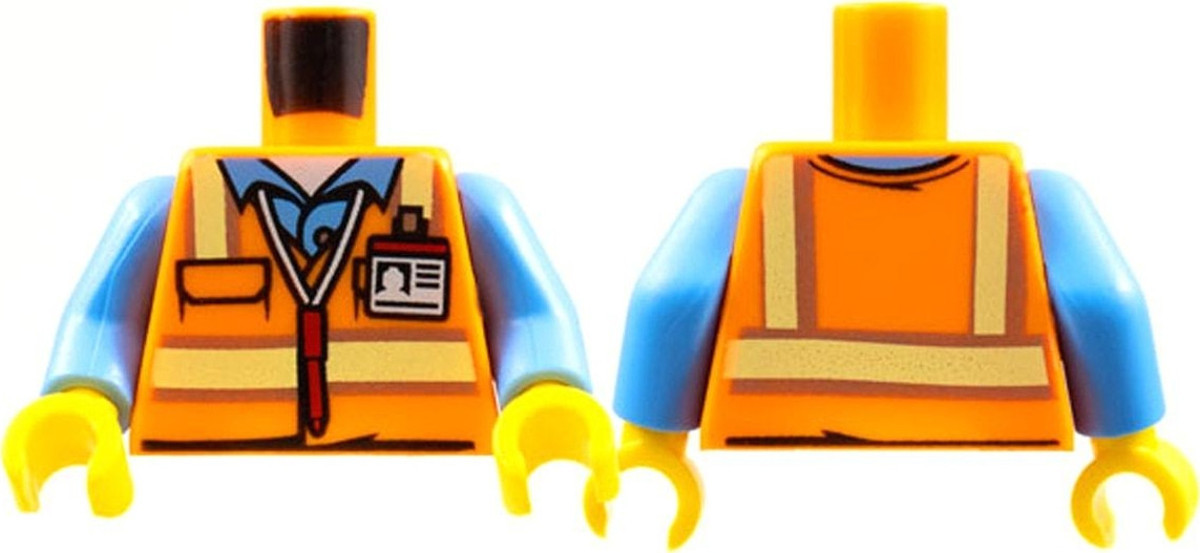 LEGO Orjinal Moc Custom Minifigür Minifigure Gövde Torso Turuncu Inşaat ...