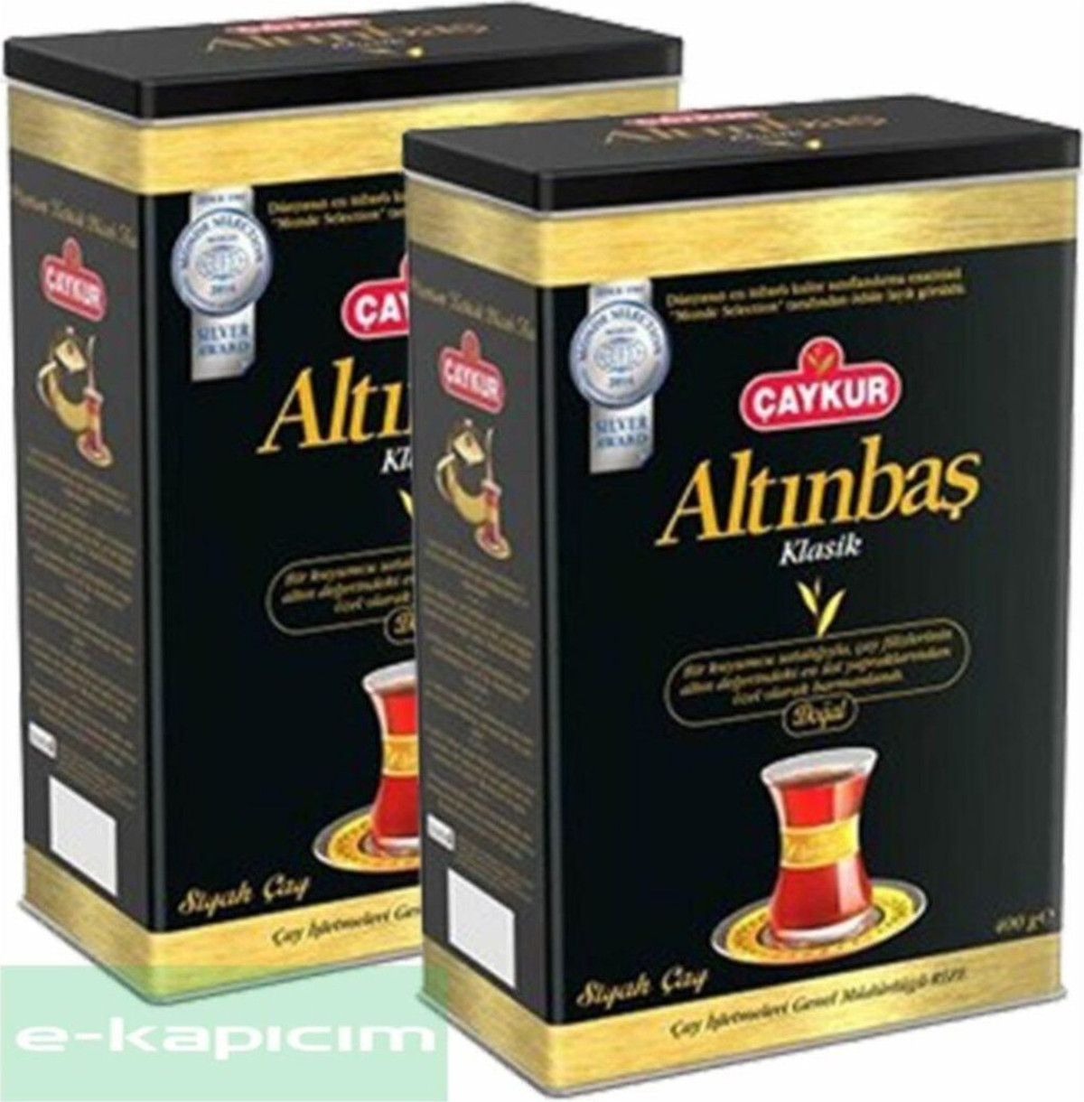 Çaykur Altınbaş Çay Teneke Kutu 400 gr. x 2 - idefix