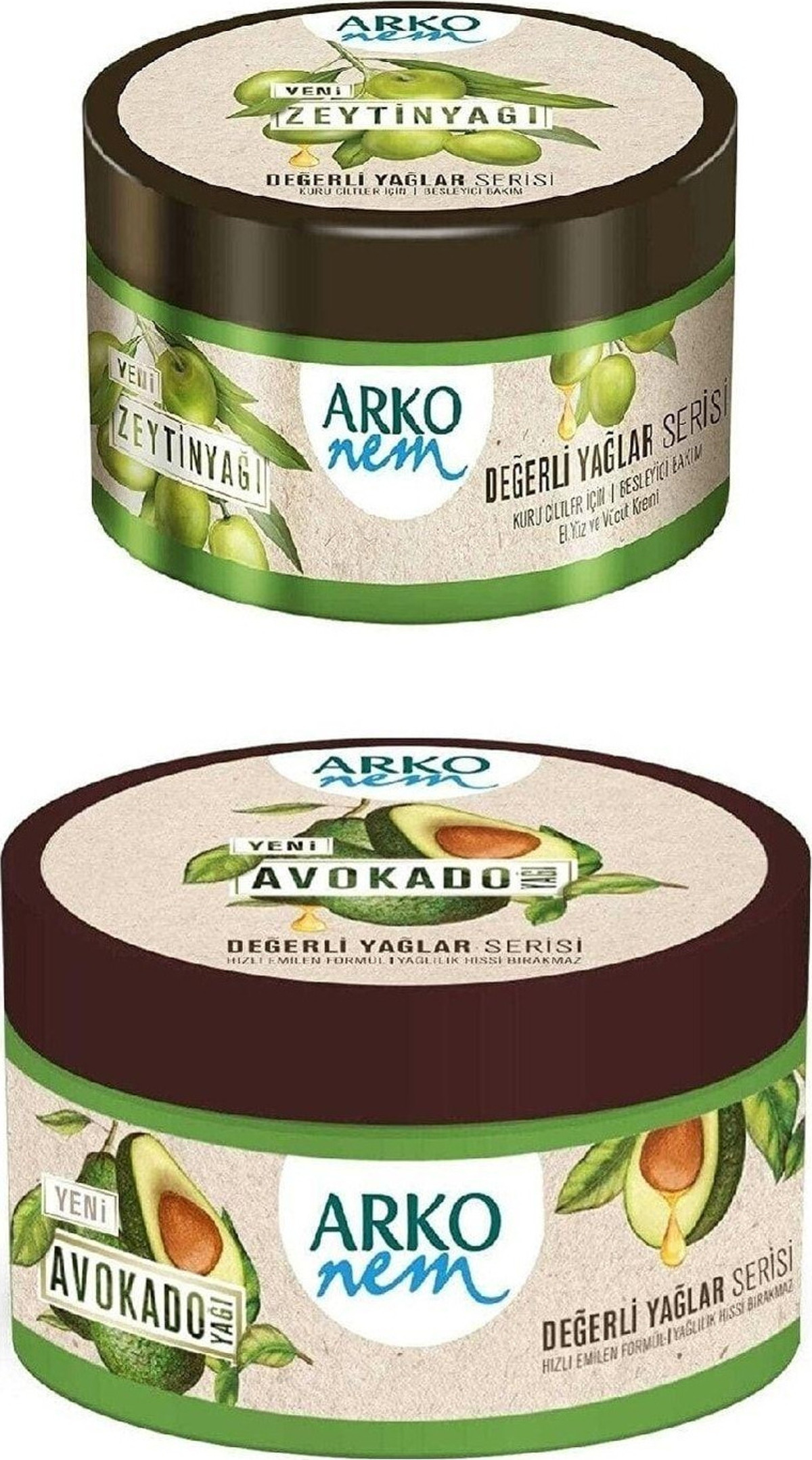 Arko Nem Değerli Yağlar 250 ml Zeytinyağı & Nem Krem Değerli Yağlar Avokado 250 ml - idefix