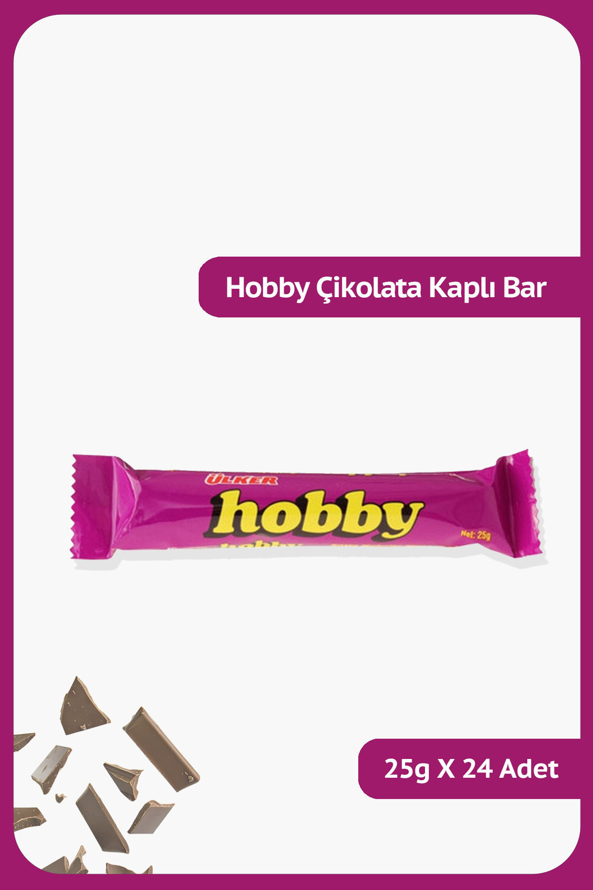 Ülker HOBBY - Sütlü Kokolin Kaplamalı Kakaolu ve Fındıklı Bar - 25 gram ...