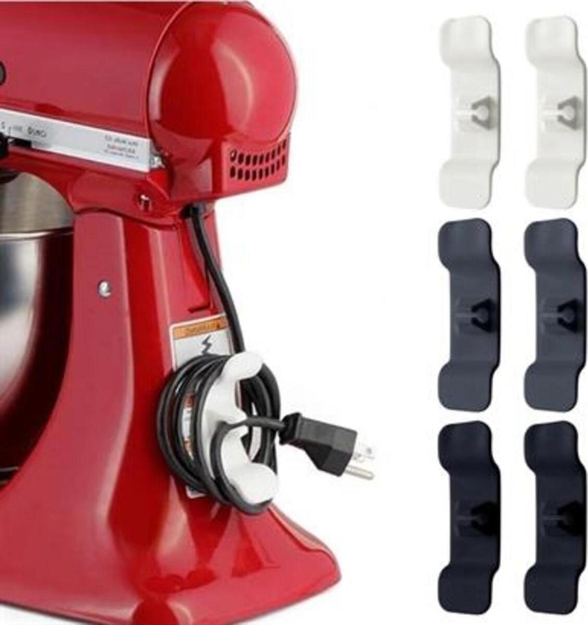 Sefam Home 6'lı Pratik Kablo Toparlayıcı Yapışkanlı Klips Mutfak Air Fryer Kettle Kahve Tost ...