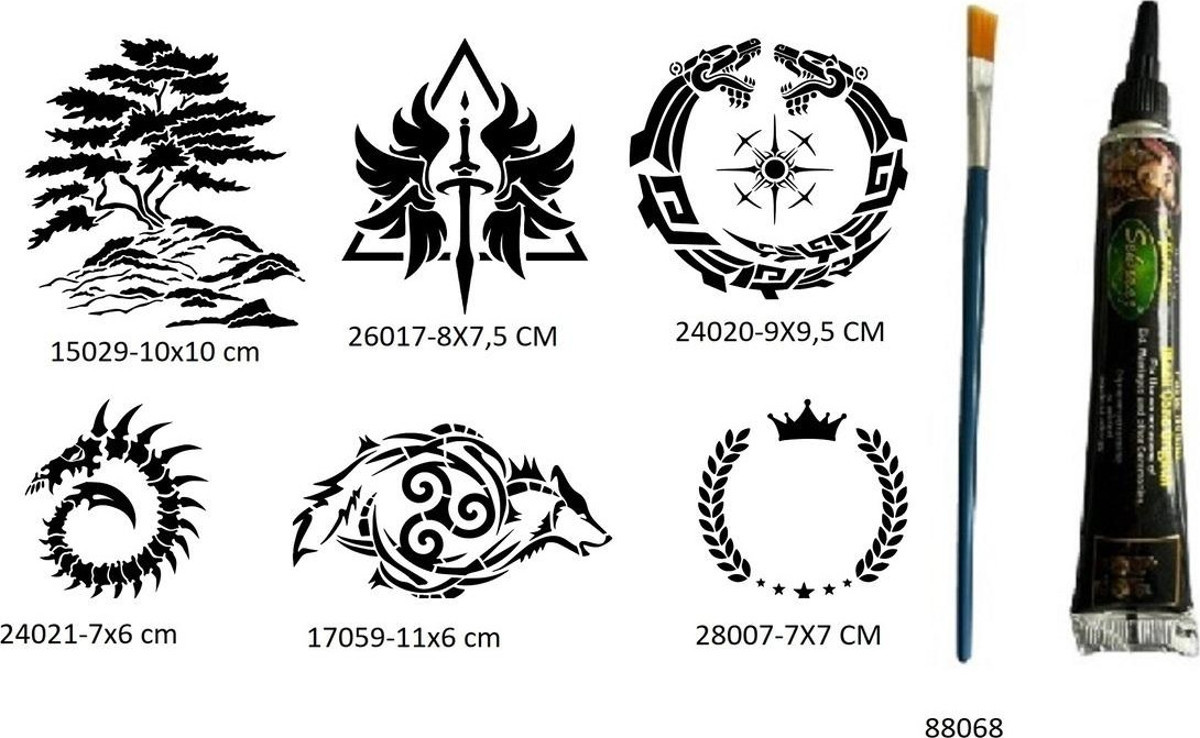 Airbrush Tattoo Hayat Ve Sonsuz Döngü 6 Adet Şablon Ve Hint Kınası ...