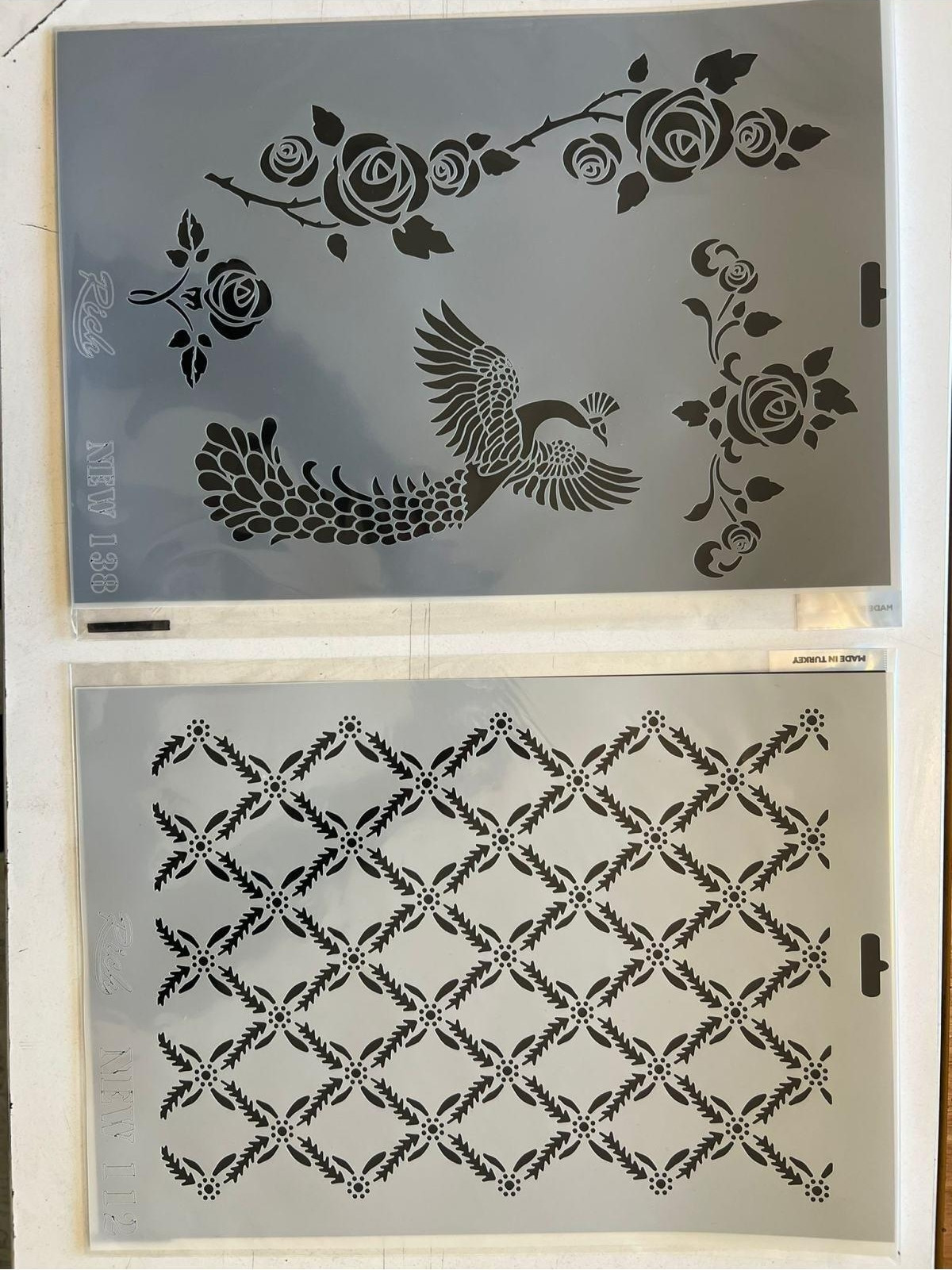 Airbrush Tattoo Anka Ve Sarmaşık 2 Adet Plastik Baskı Süsleme Kalıpları ...